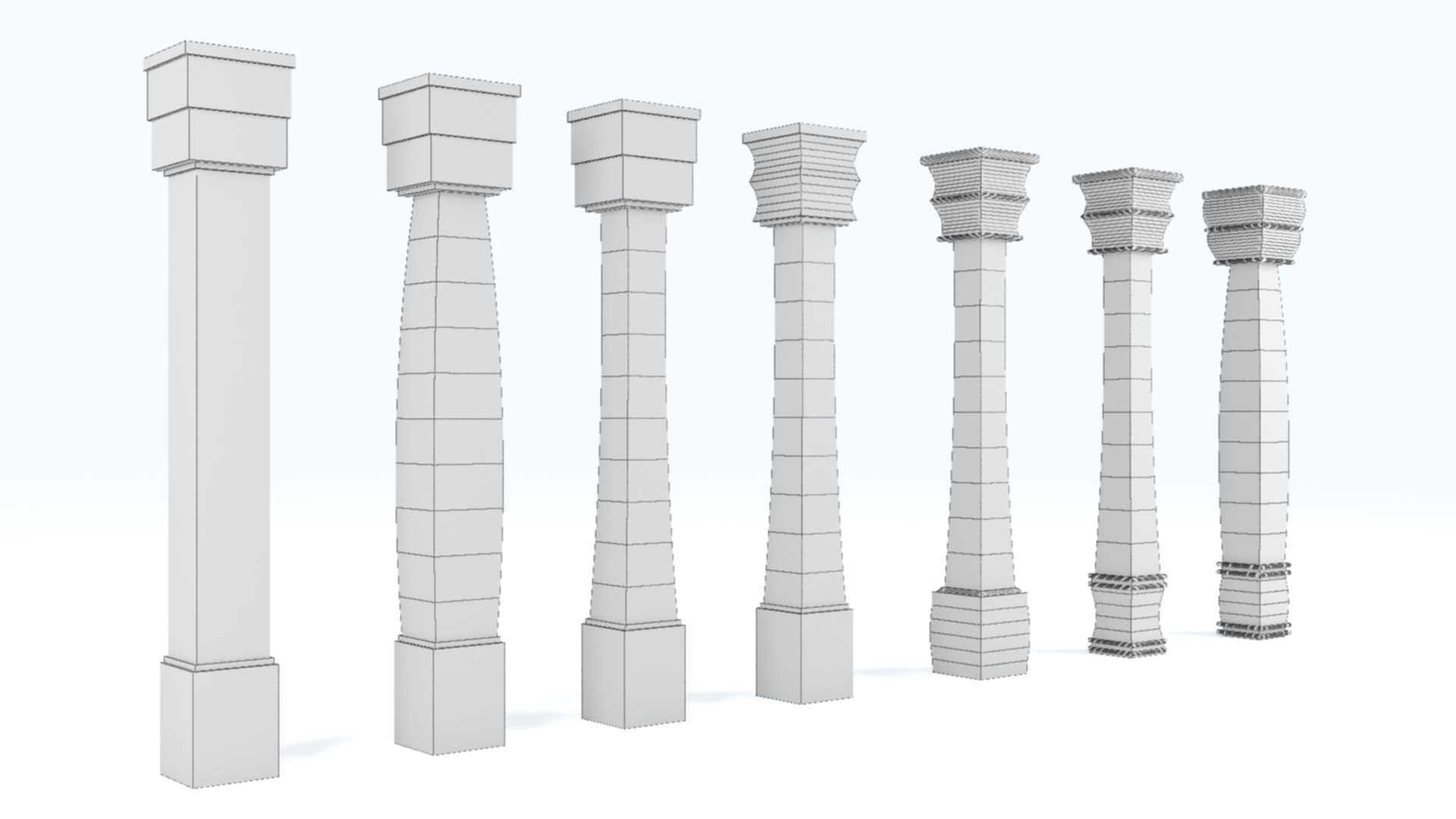 Pillar with Box using Taper Modifier model - TurboSquid 1920320