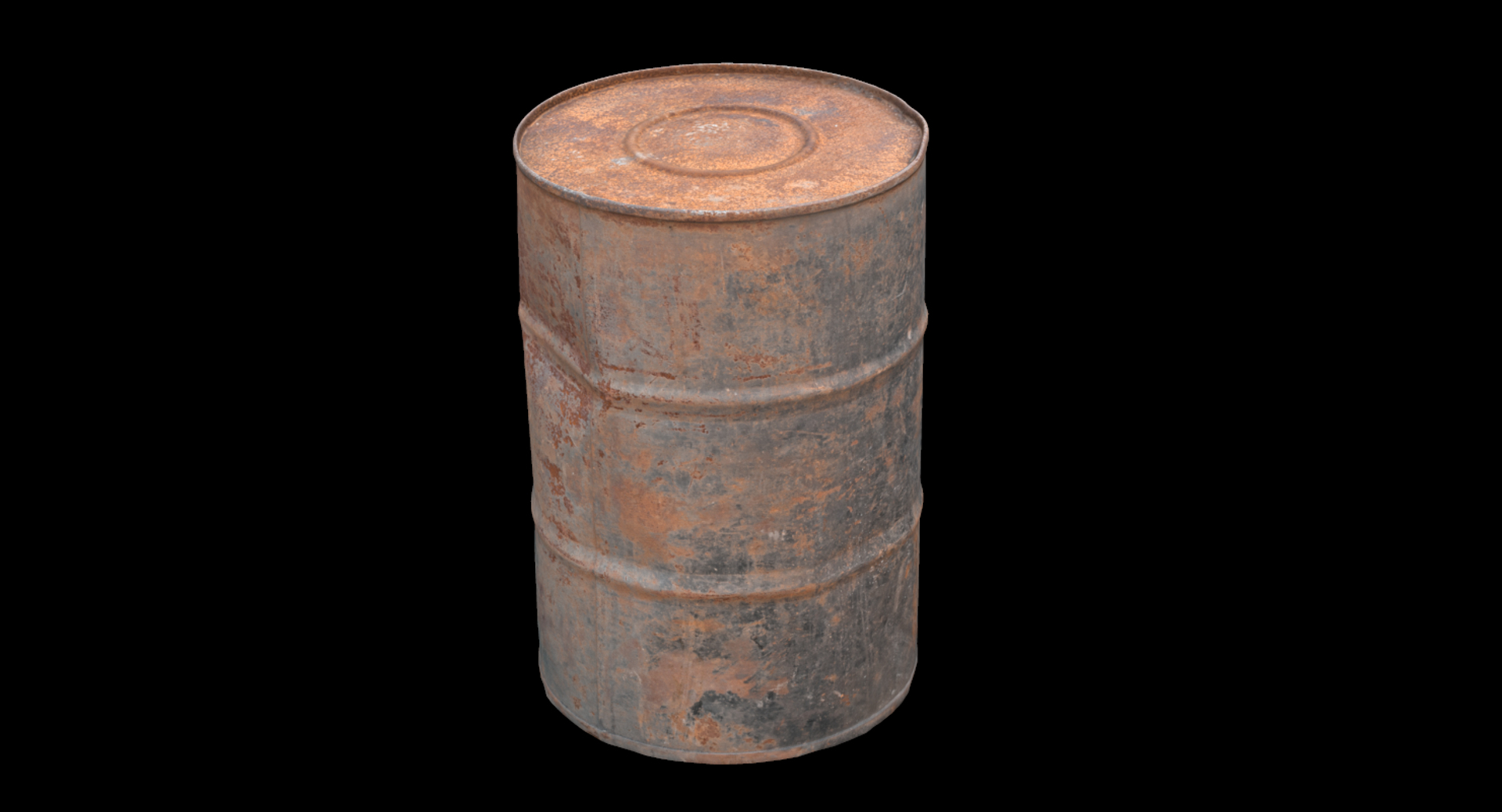 3d Model Old Oil Rust Barrel
