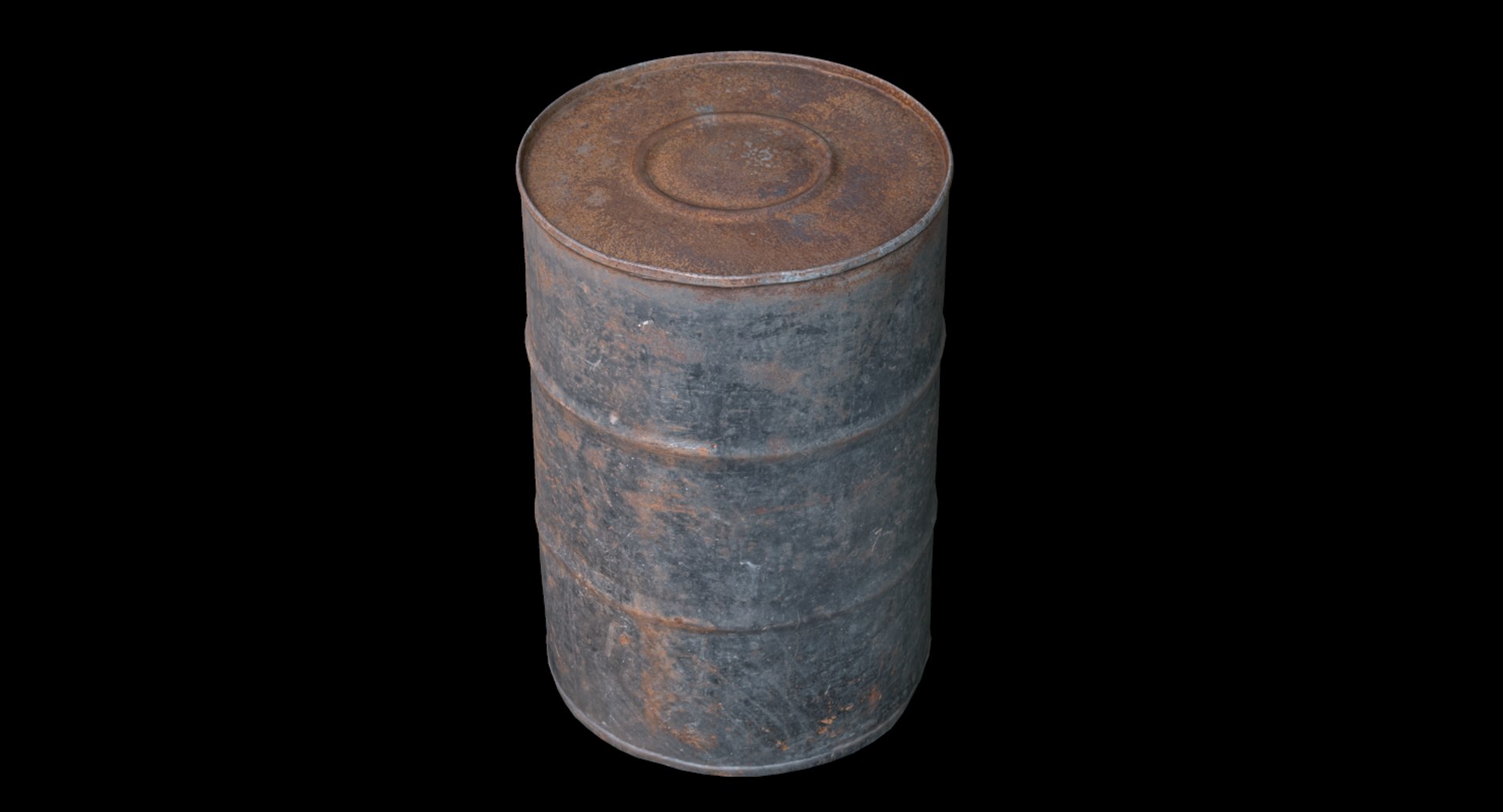 3d Model Old Oil Rust Barrel