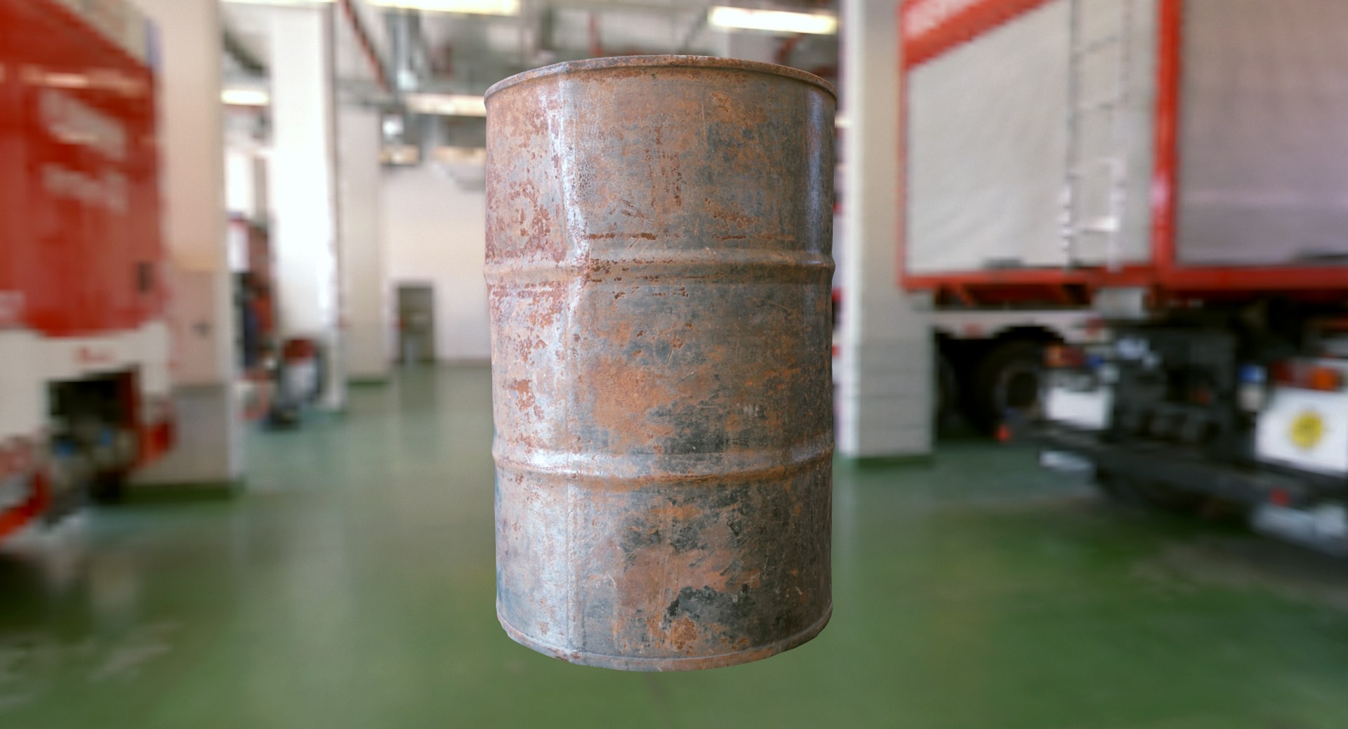 3d Model Old Oil Rust Barrel