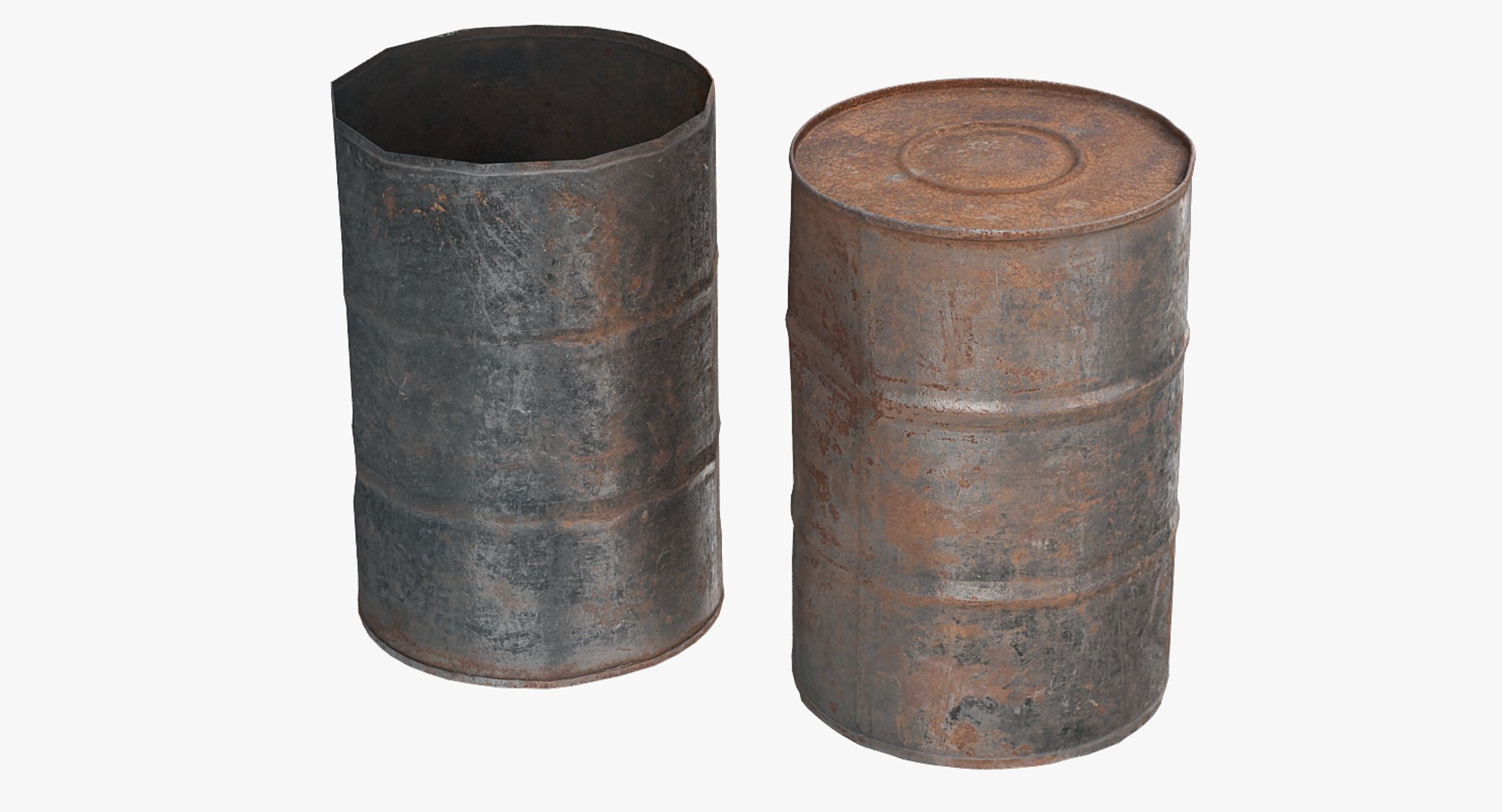 3d Model Old Oil Rust Barrel