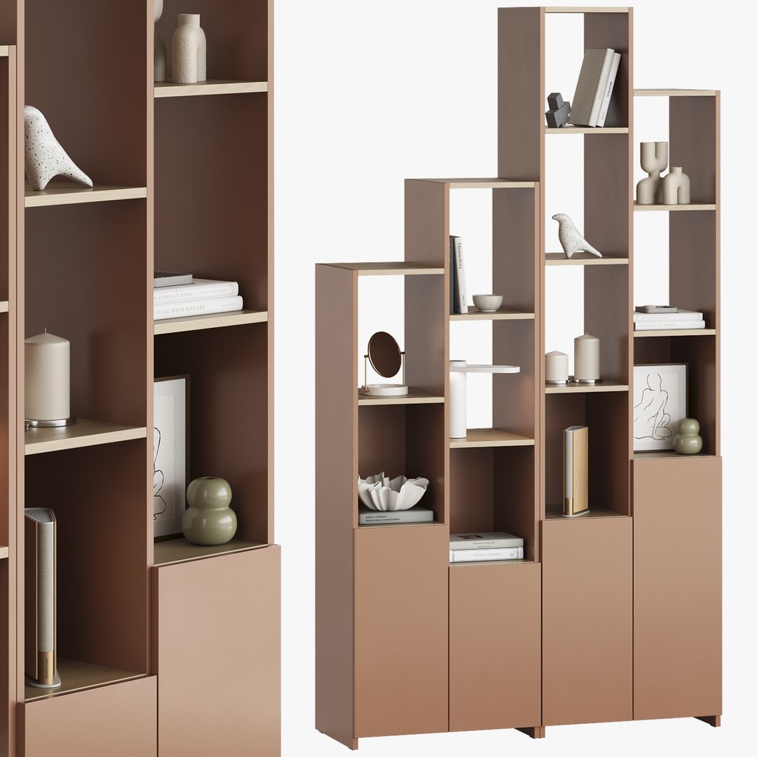 3D Model Bookcase With Decor 01 - TurboSquid 2209784