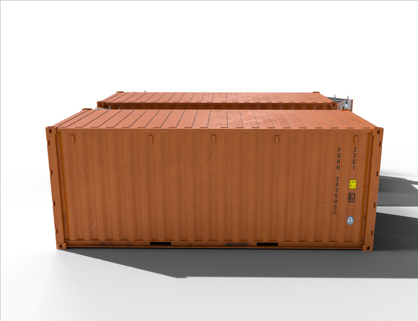 20ft Cargo Container Orange 3D - TurboSquid 2205843