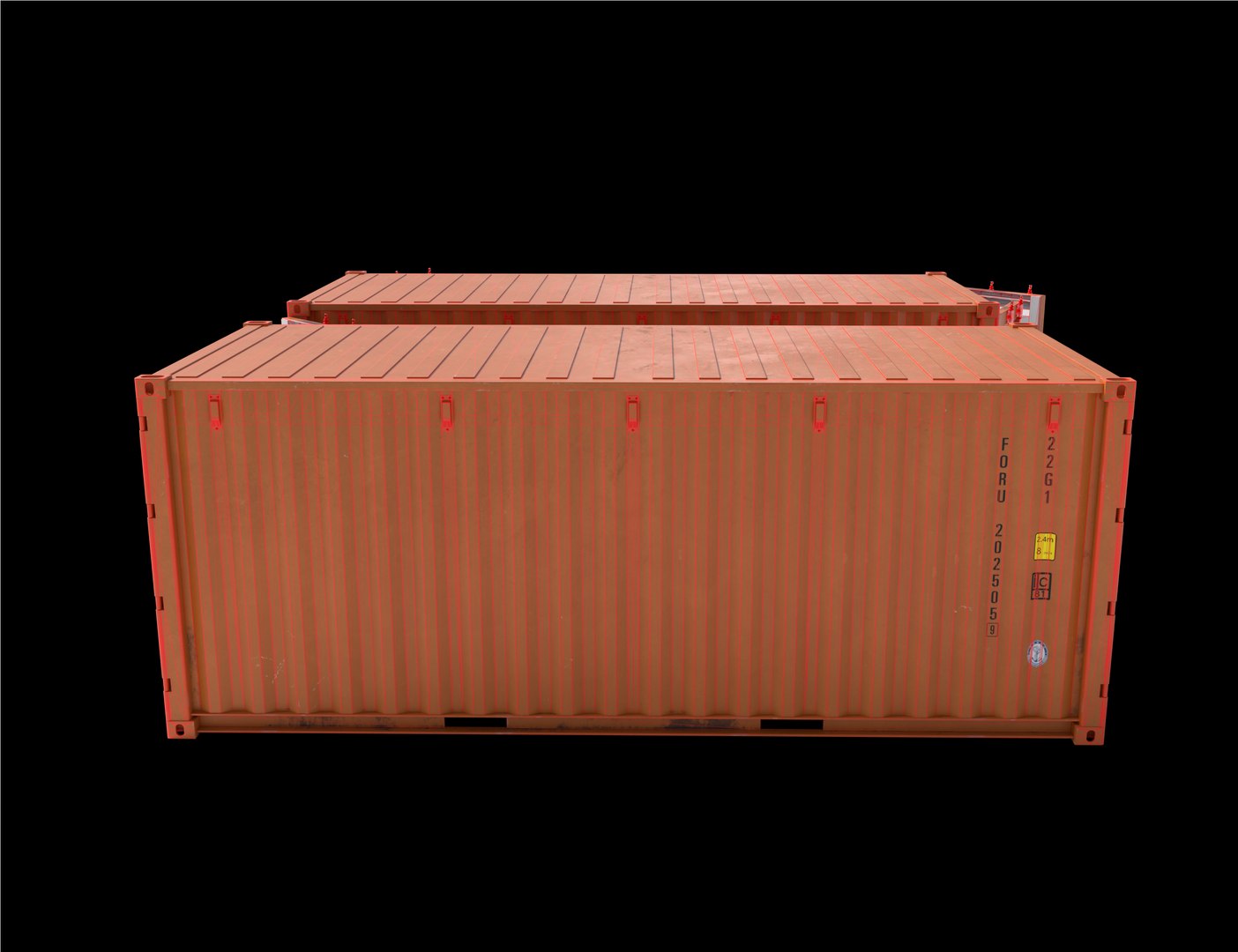20ft Cargo Container Orange 3D - TurboSquid 2205843