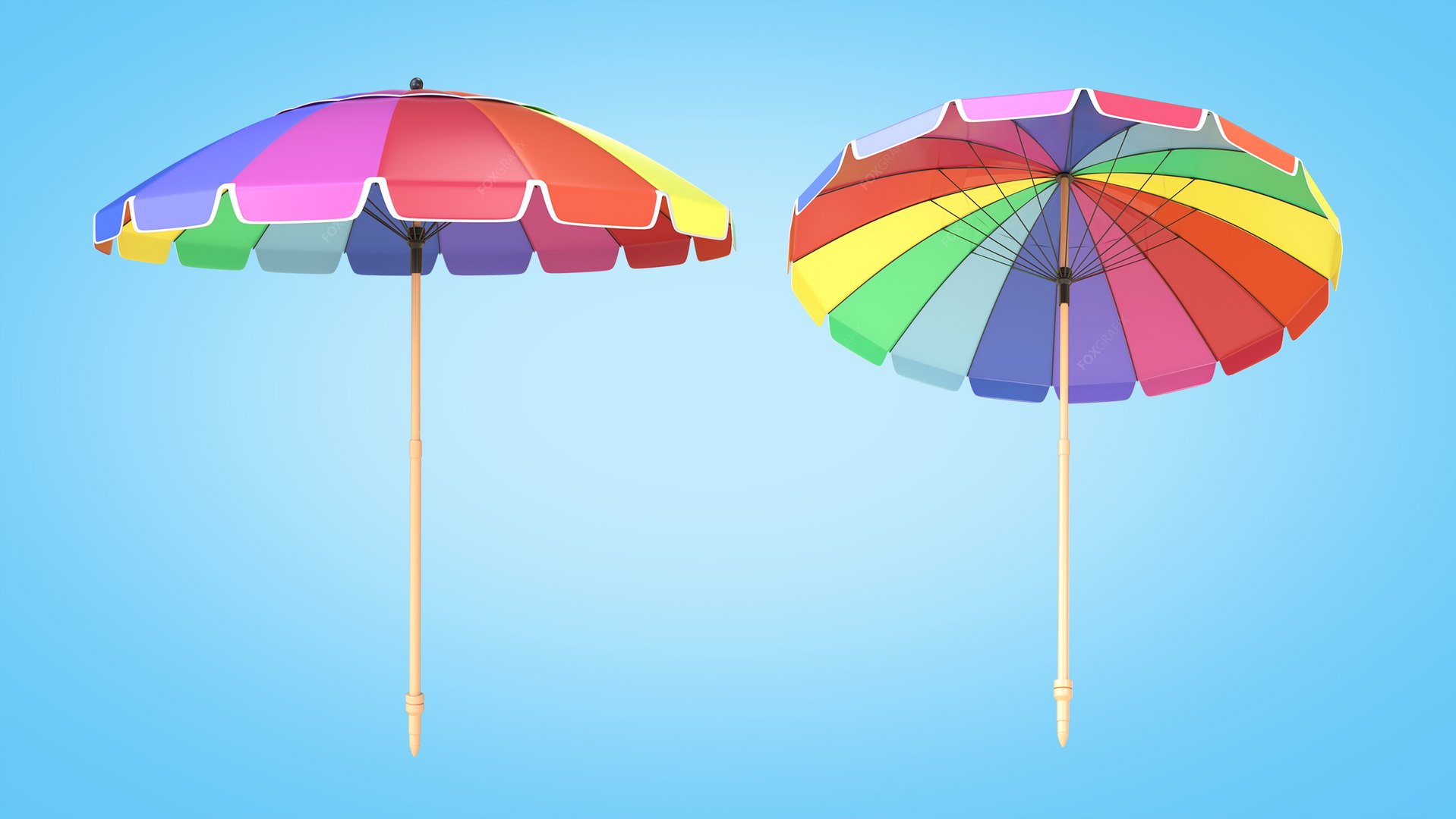 3D Model Beach Parasol Low-poly - TurboSquid 2102850