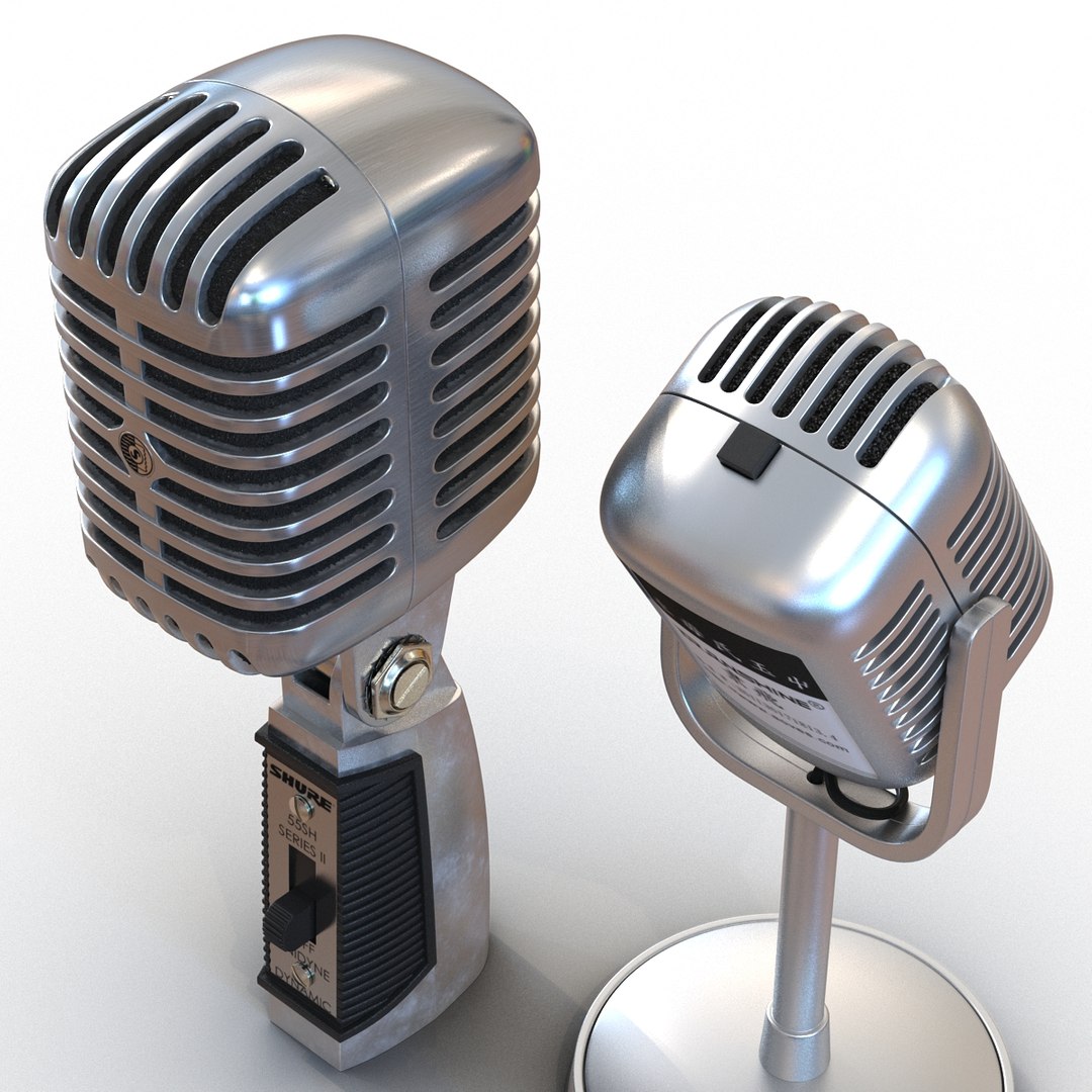 3d model classic studio microphones