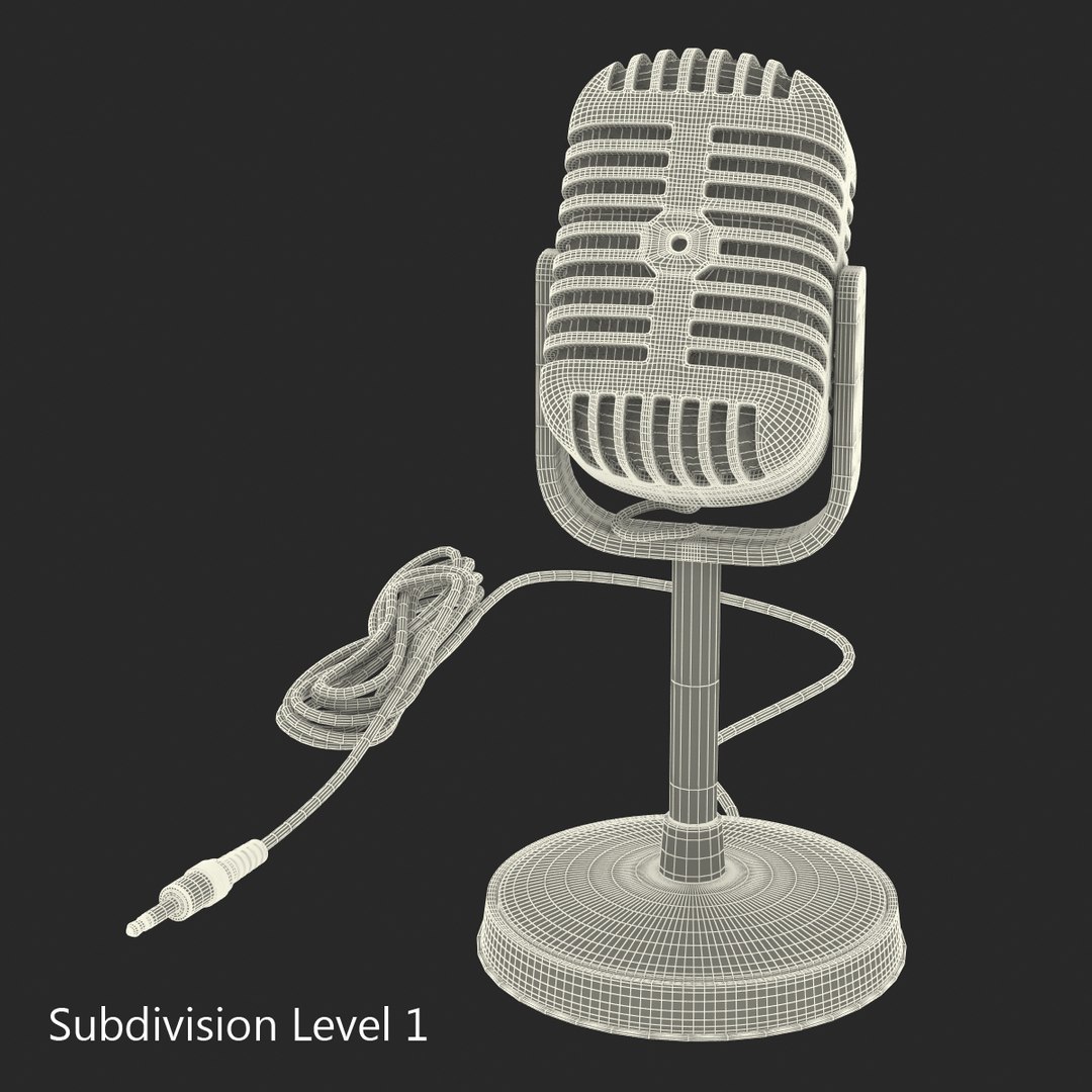 3d model classic studio microphones