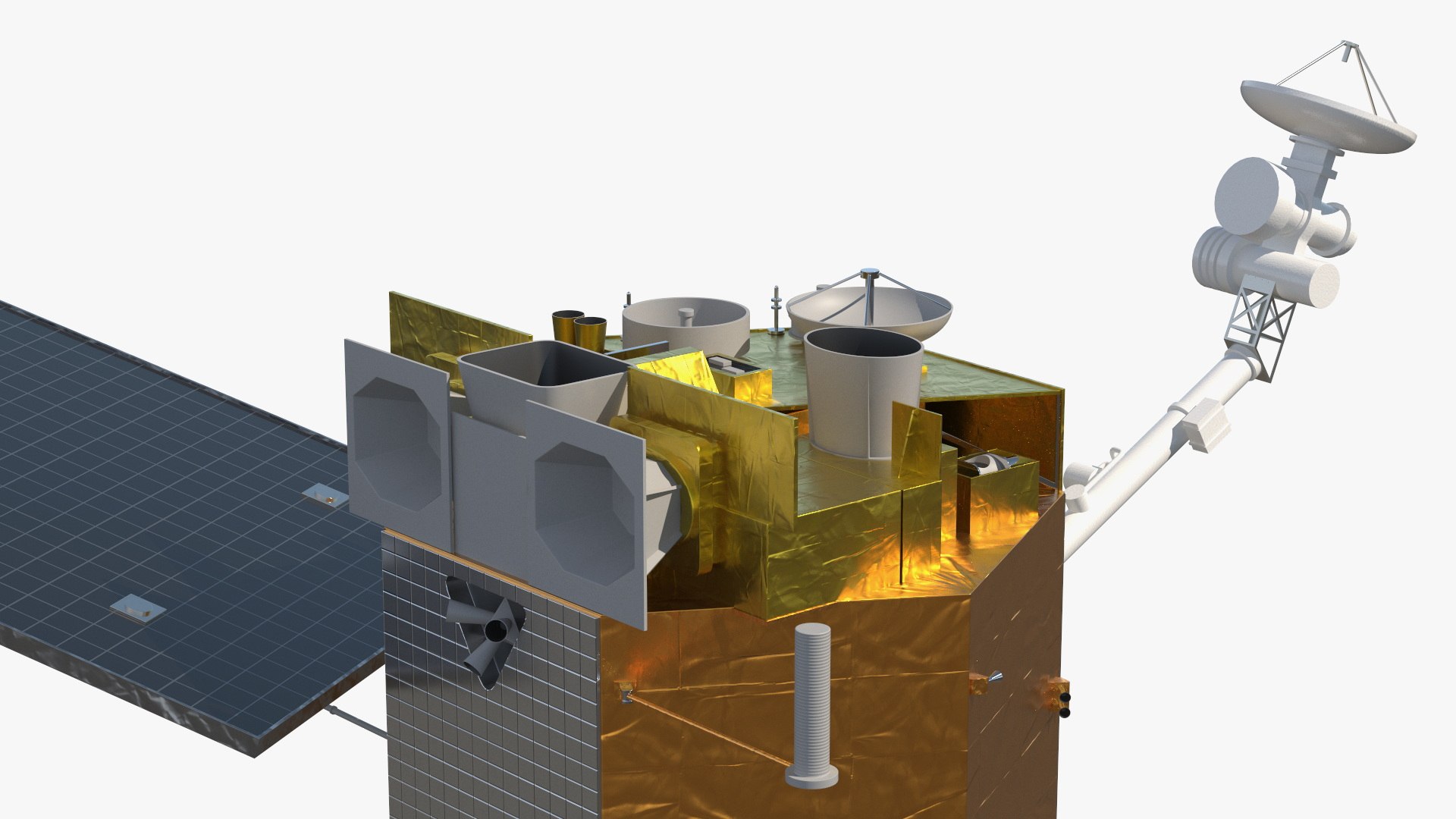 Satellite With Solar Panels And Antennas 3D - TurboSquid 2376496