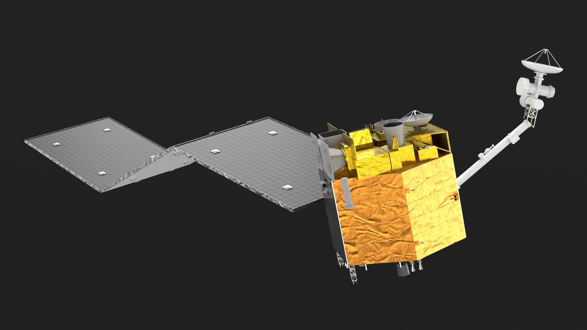 Satellite With Solar Panels And Antennas 3D - TurboSquid 2376496