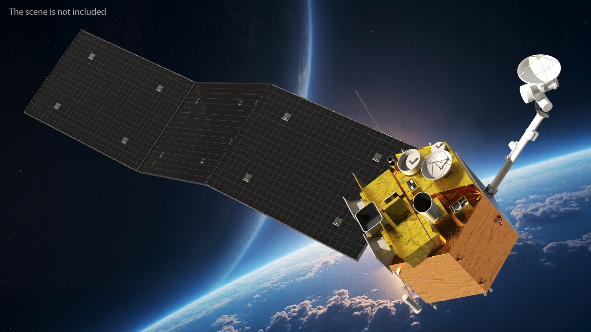 Satellite With Solar Panels And Antennas 3D - TurboSquid 2376496