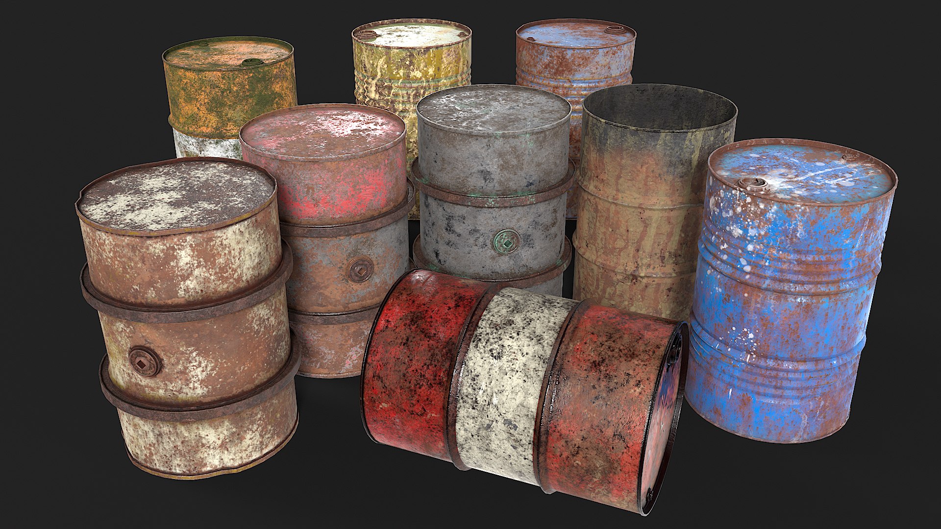3D Old Barrels Game Ready Model - TurboSquid 2046180