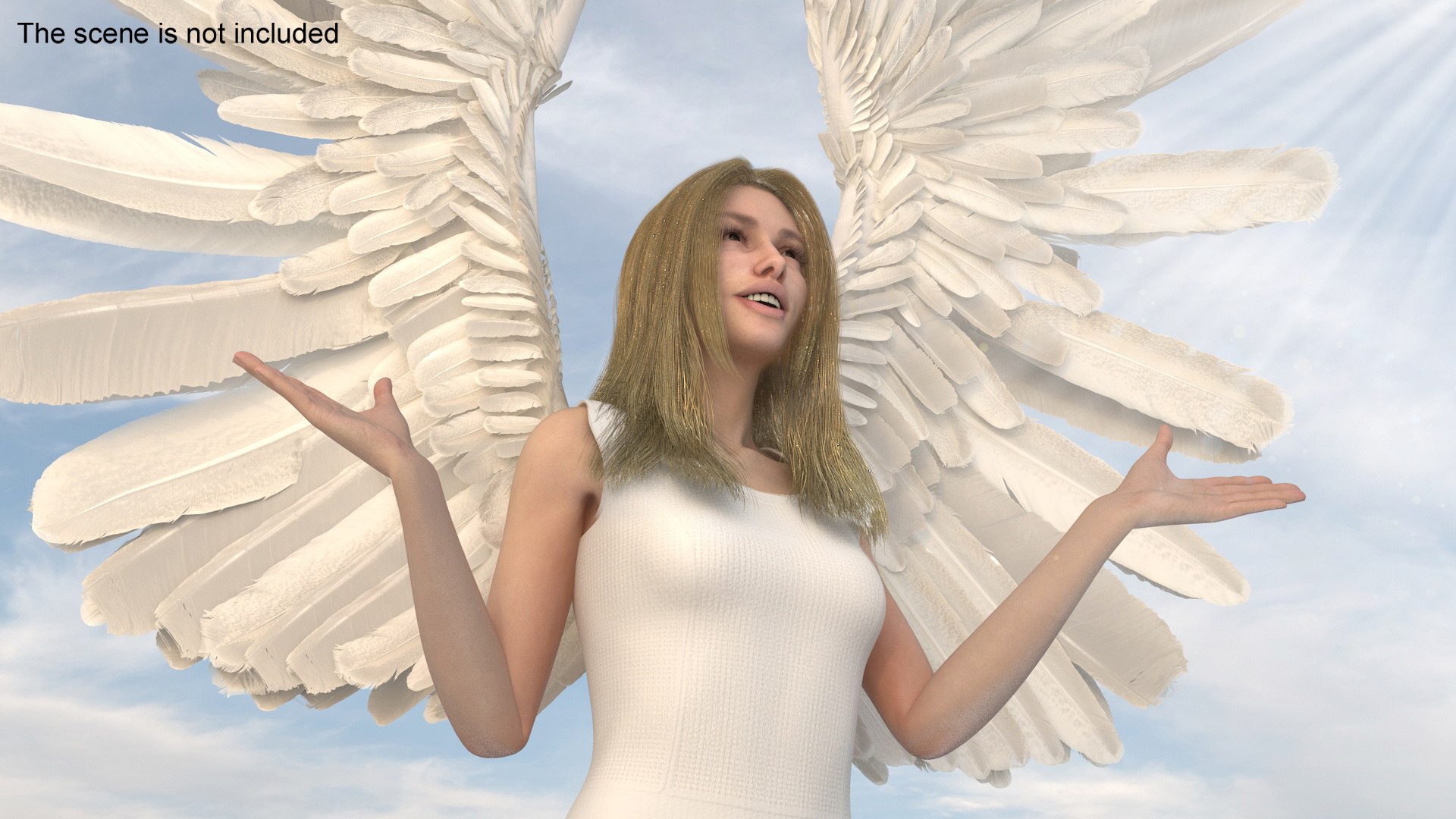 3D Brown Eyed Blonde Angel Girl Rigged Model - TurboSquid 2219484