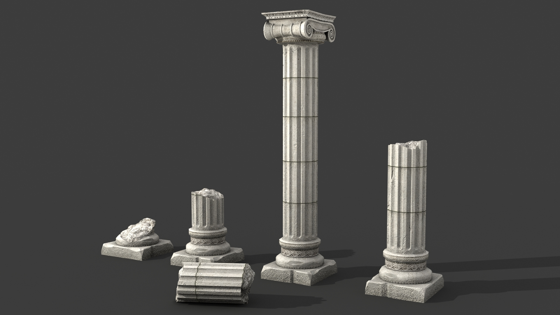 ancient columns 3d max