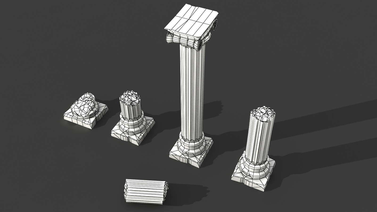 ancient columns 3d max
