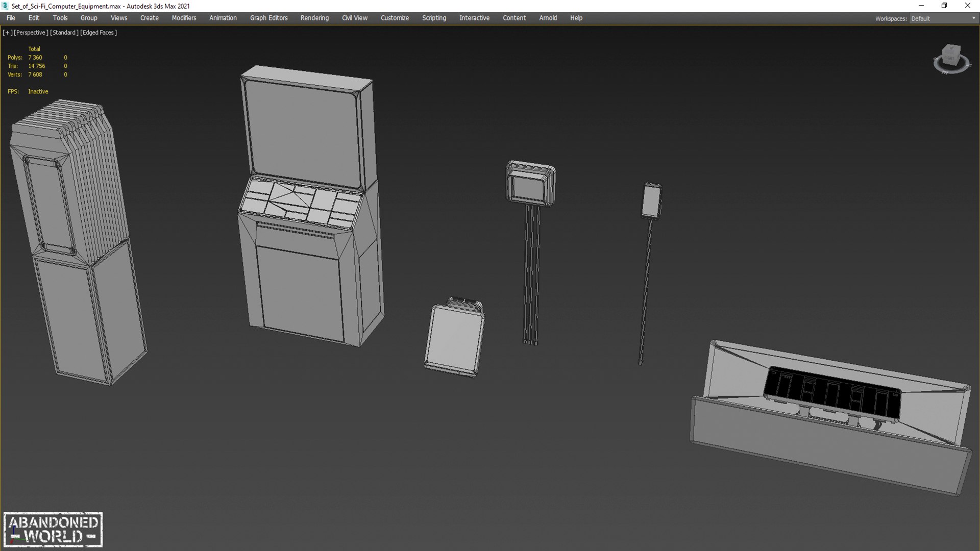 Set of Sci-Fi Computer Equipment model - TurboSquid 1871634
