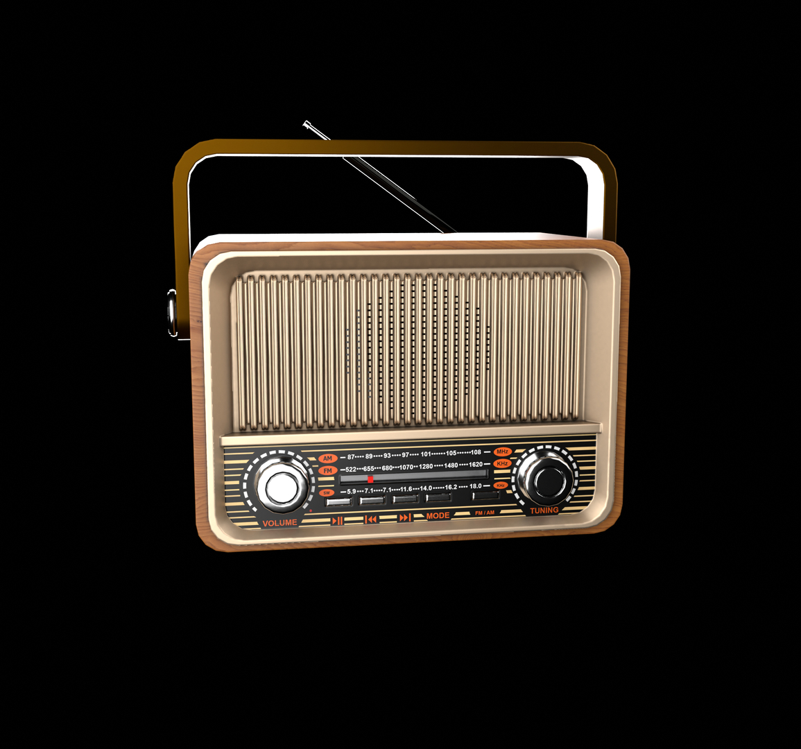 3D Model Vintage Radio - TurboSquid 2154535
