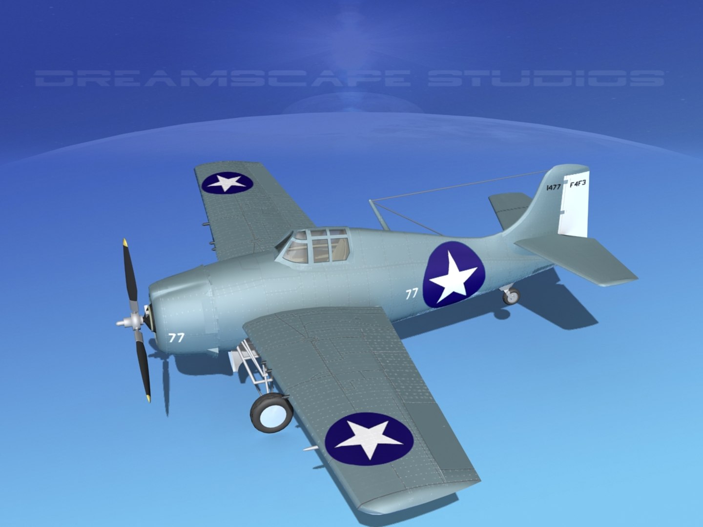 3d Model Of Grumman F4f-3 Fighter Aircraft