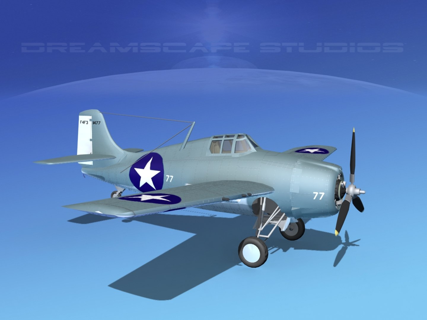 3d Model Of Grumman F4f-3 Fighter Aircraft