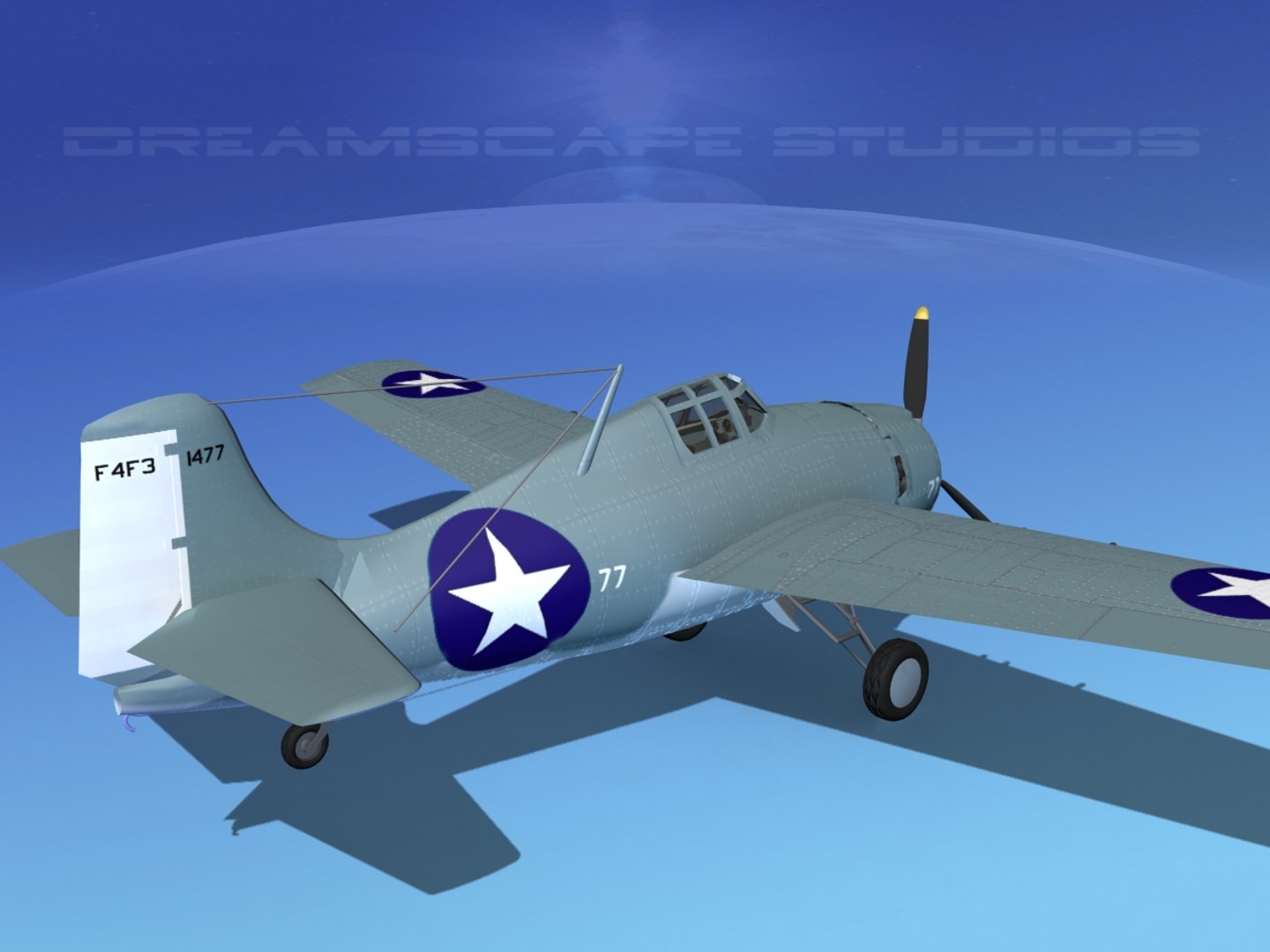 3d Model Of Grumman F4f-3 Fighter Aircraft
