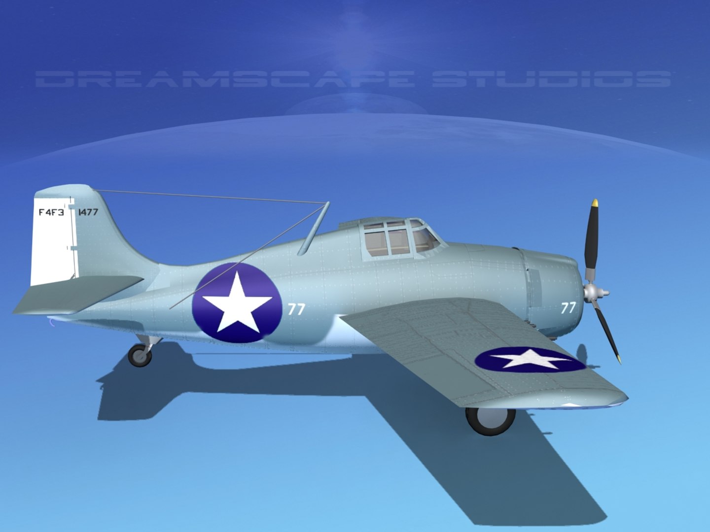 3d Model Of Grumman F4f-3 Fighter Aircraft