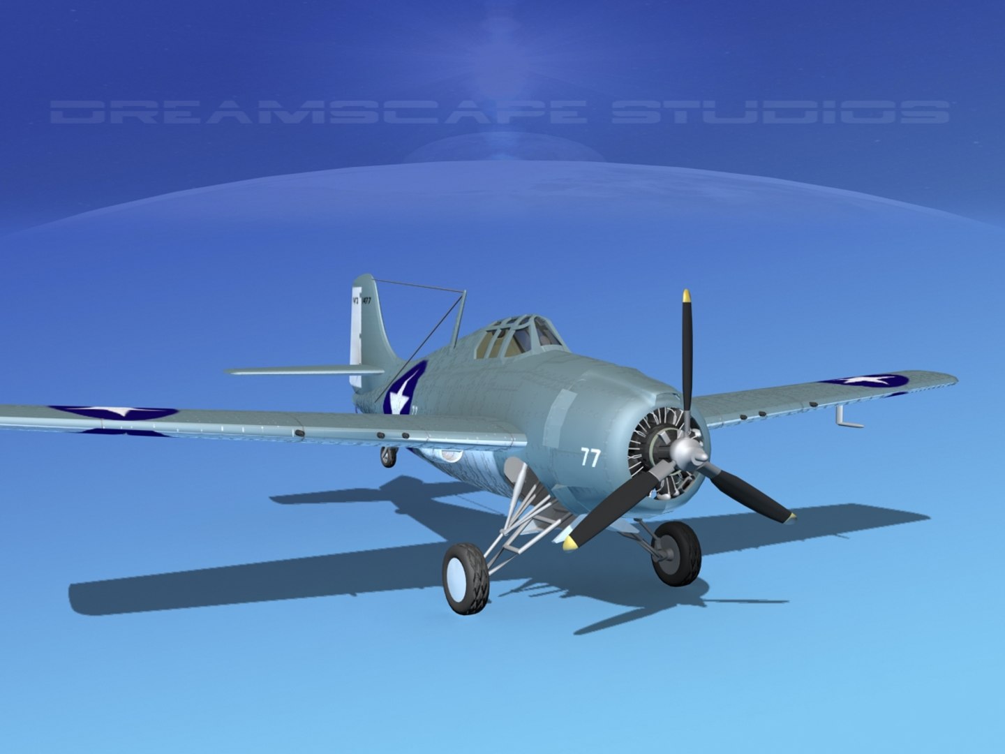 3d Model Of Grumman F4f-3 Fighter Aircraft