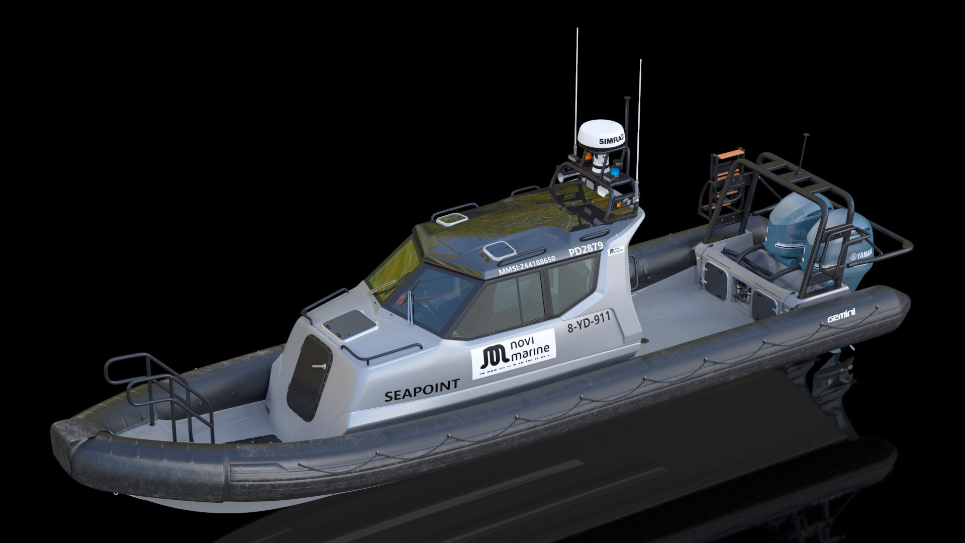 Military Twin-Engine Boat Waverider 1060 GRP 3D model - TurboSquid 1959646