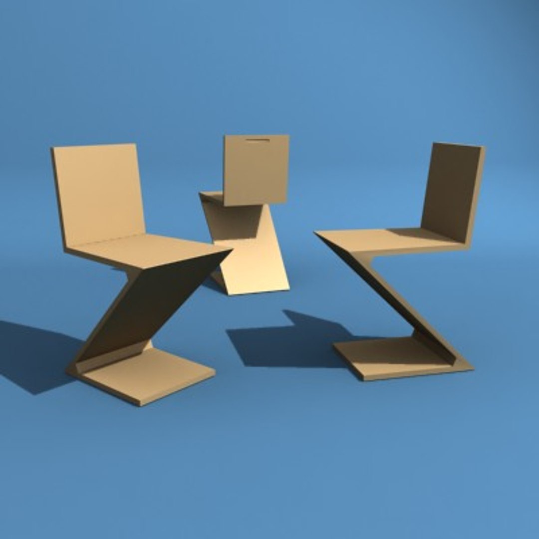 3d zig chair model
