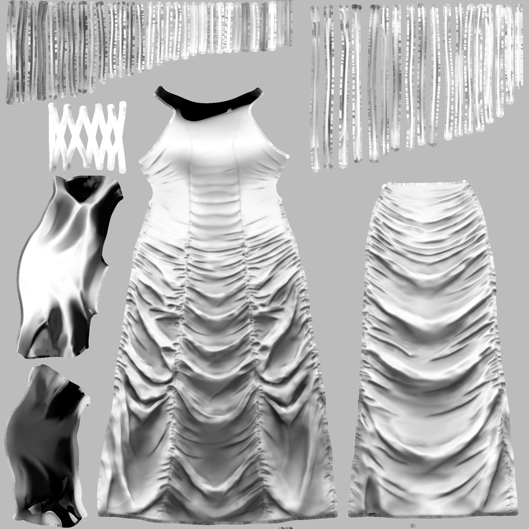 Long wrinkled ruffled hooded 3D model - TurboSquid 1512858