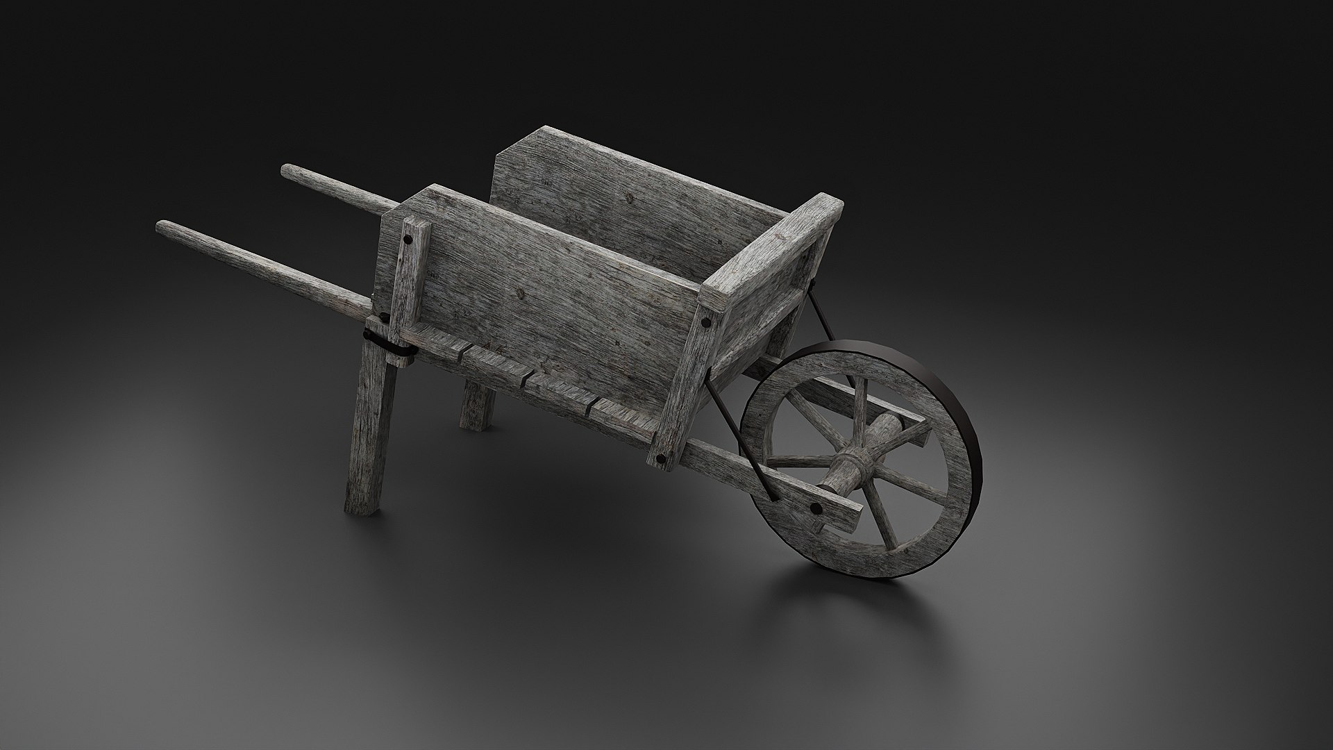 3D Wooden Wheelbarrow Model - TurboSquid 1907737