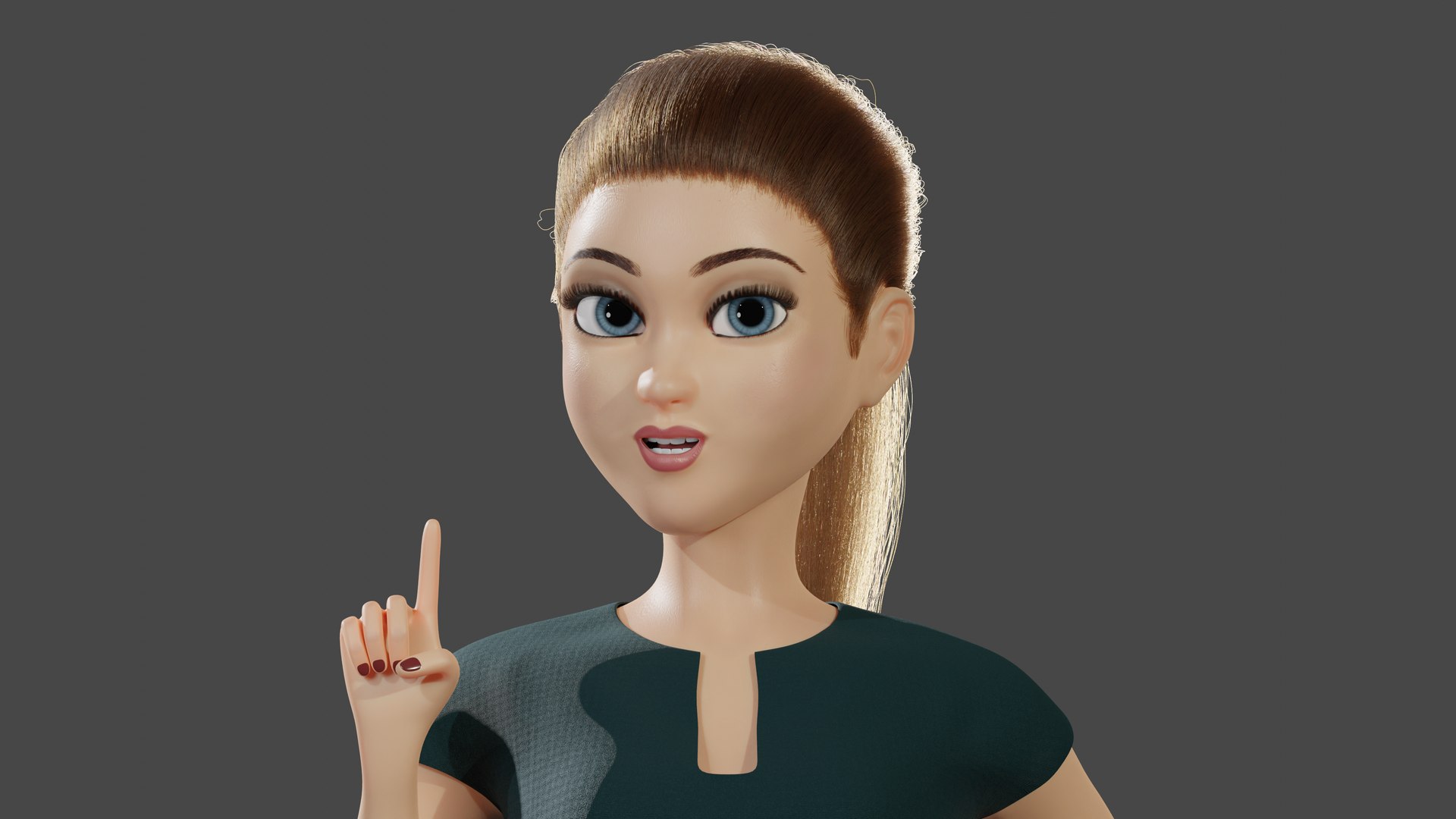 Rigged Cartoon White Woman Ivy 3D Model - TurboSquid 2097582