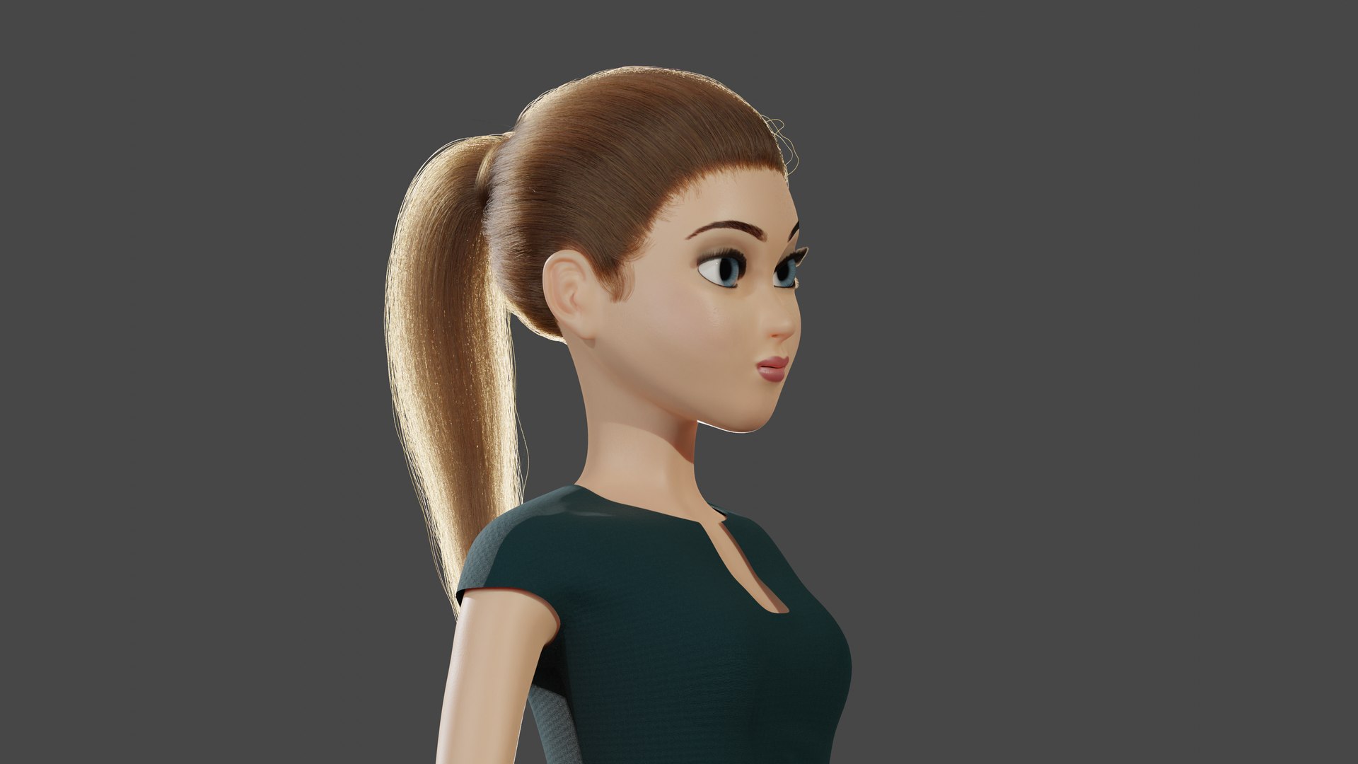 Rigged Cartoon White Woman Ivy 3D model - TurboSquid 2097582