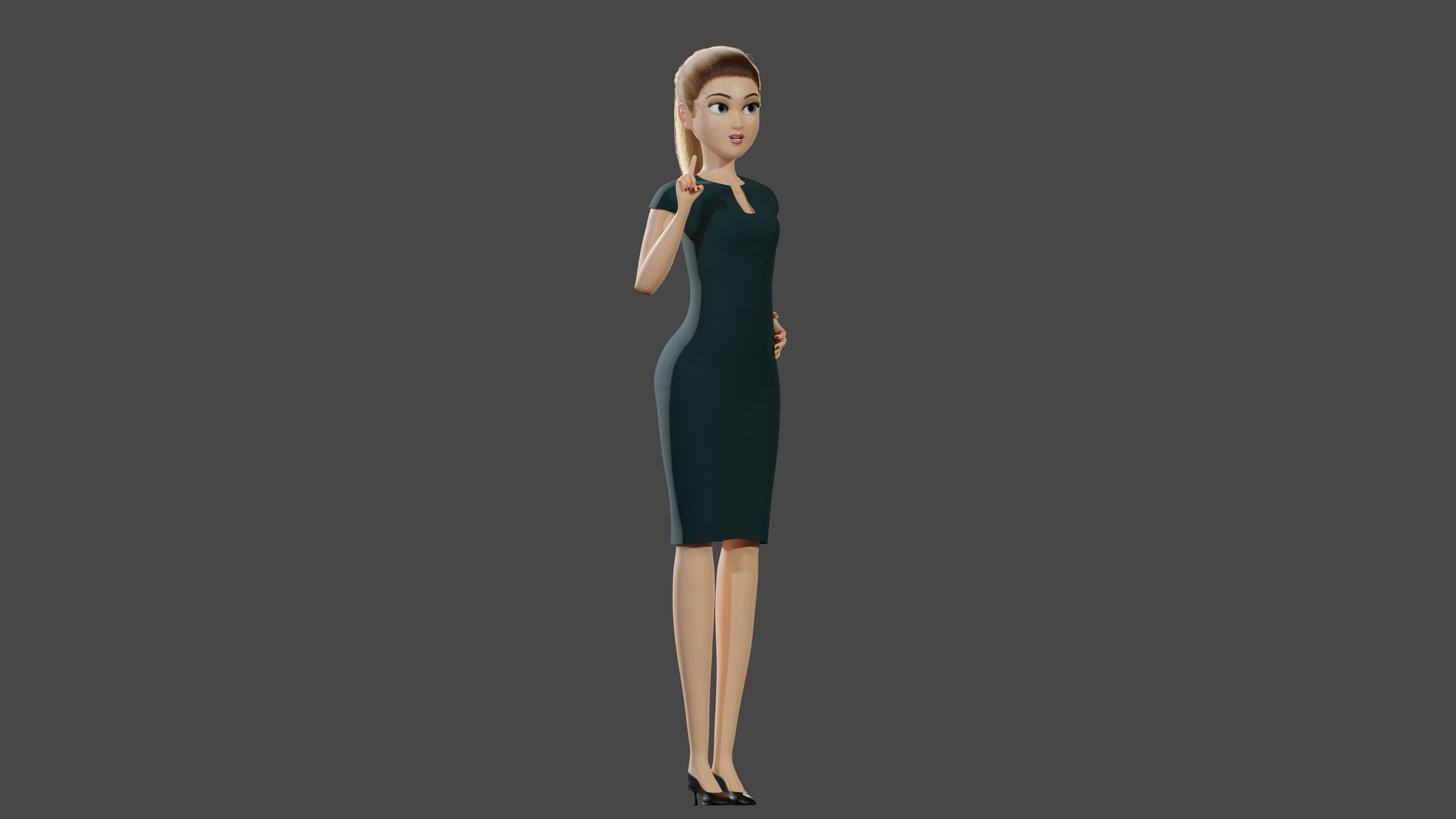 Rigged Cartoon White Woman Ivy 3d Model Turbosquid 2097582 