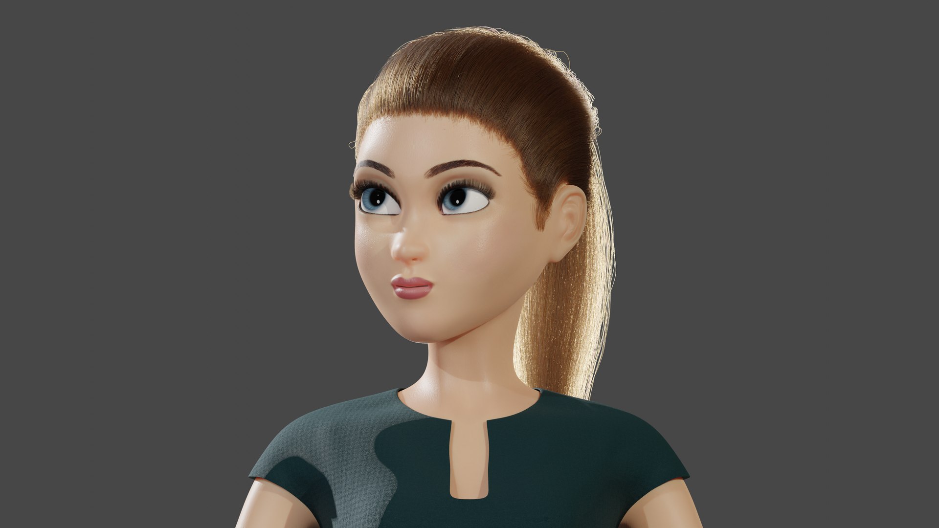 Rigged Cartoon White Woman Ivy 3D Model - TurboSquid 2097582
