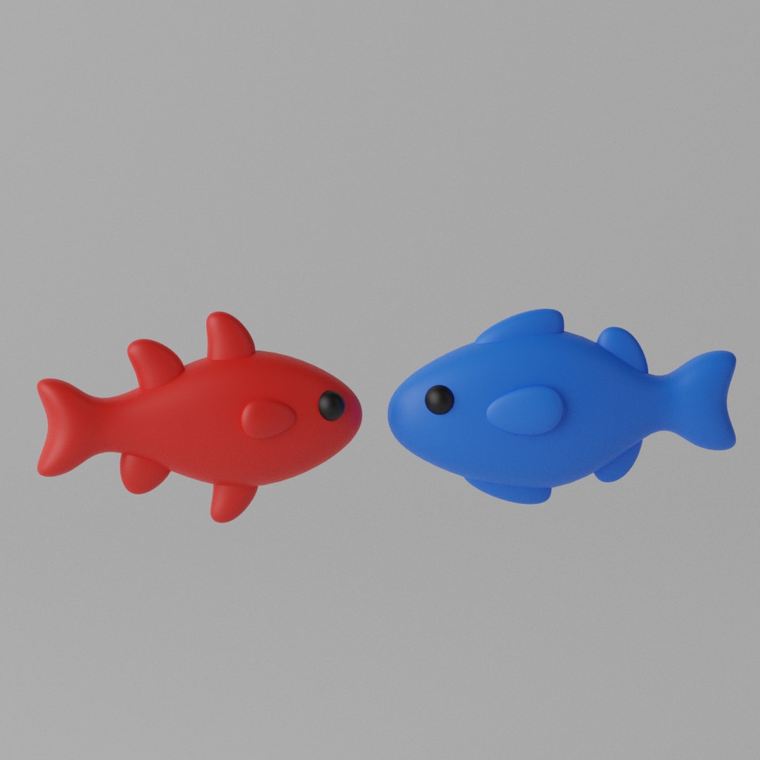 3D Cartoon Cute Fish Model - TurboSquid 2110199