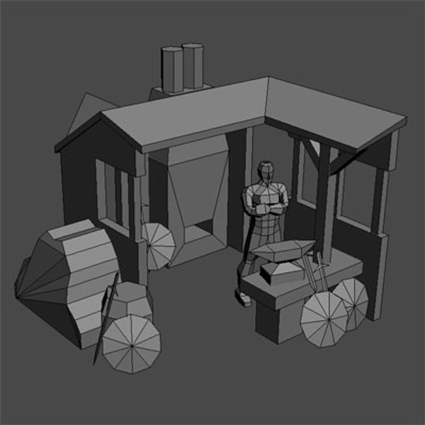 3d glest strategy building model