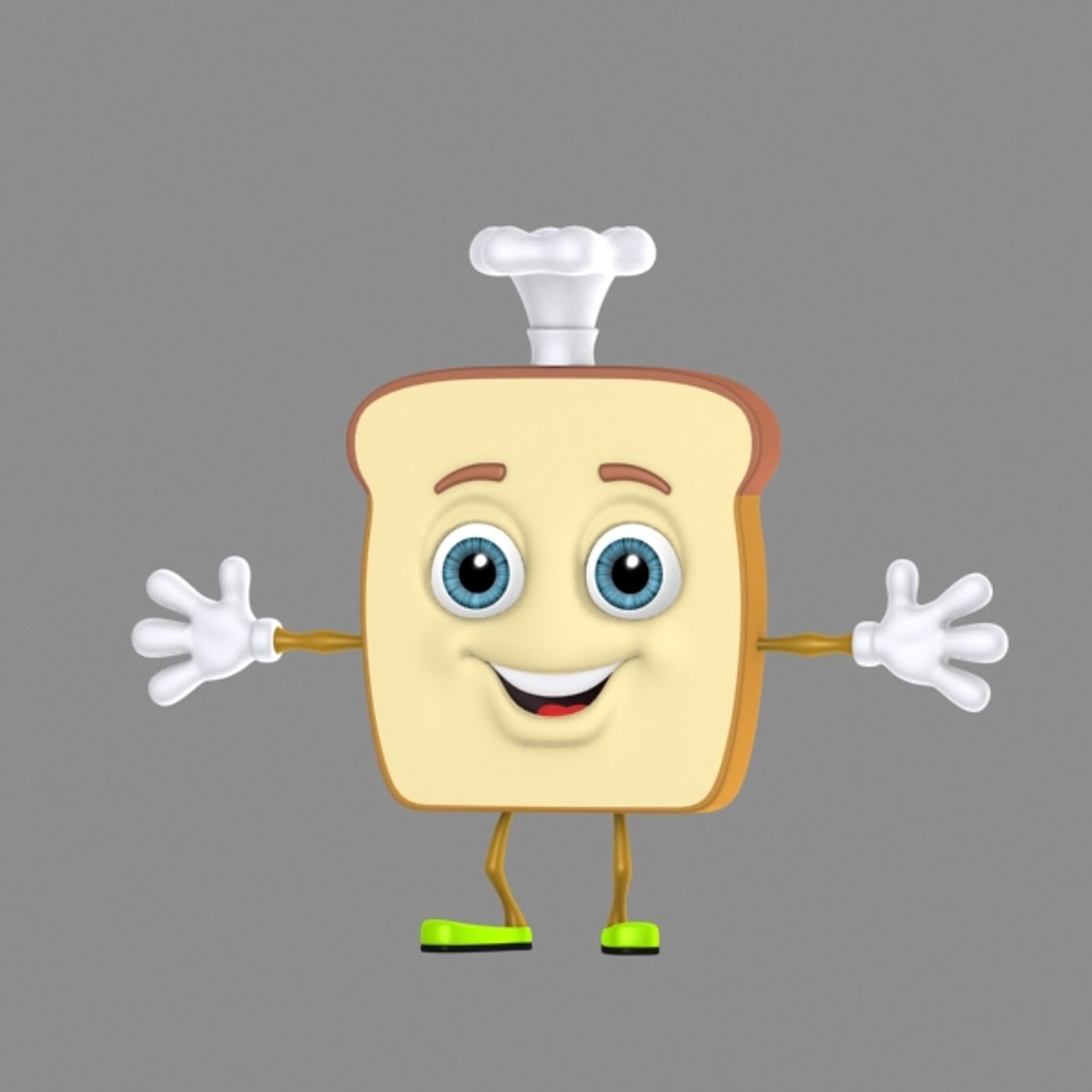 3d Cartoon Bread Model