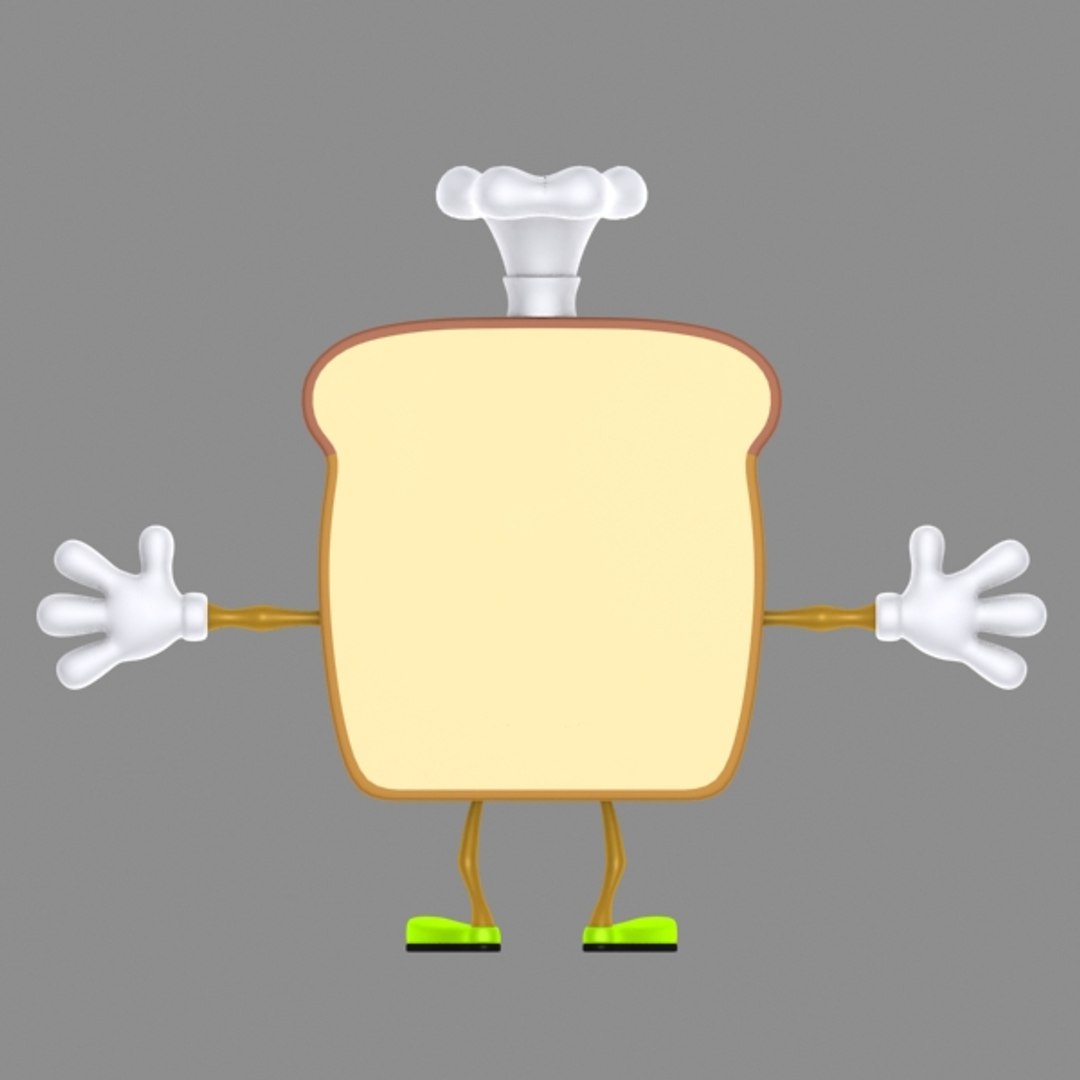 3d Cartoon Bread Model