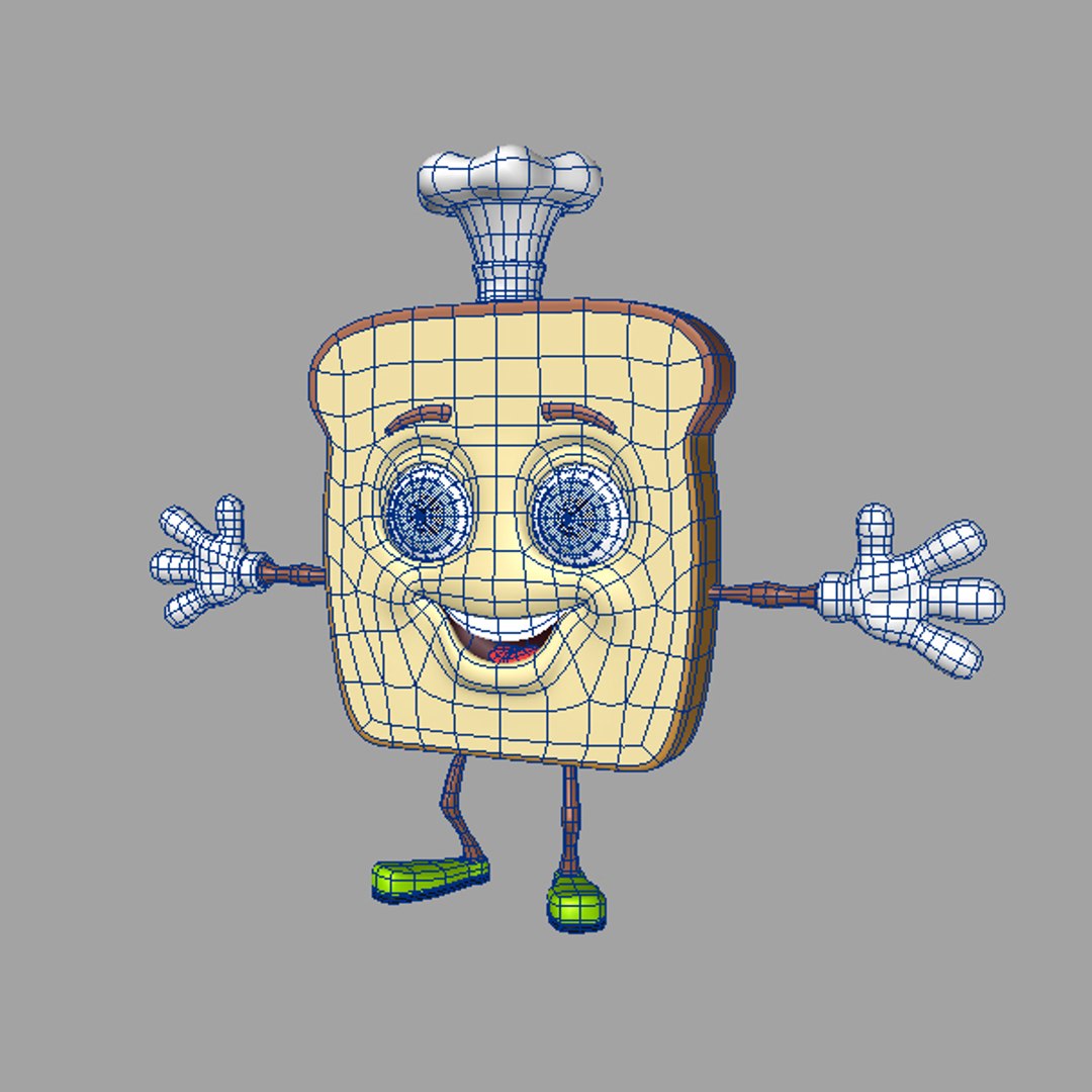 3d Cartoon Bread Model