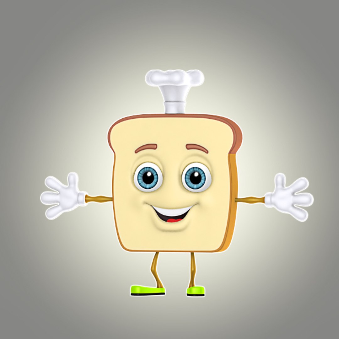 3d Cartoon Bread Model