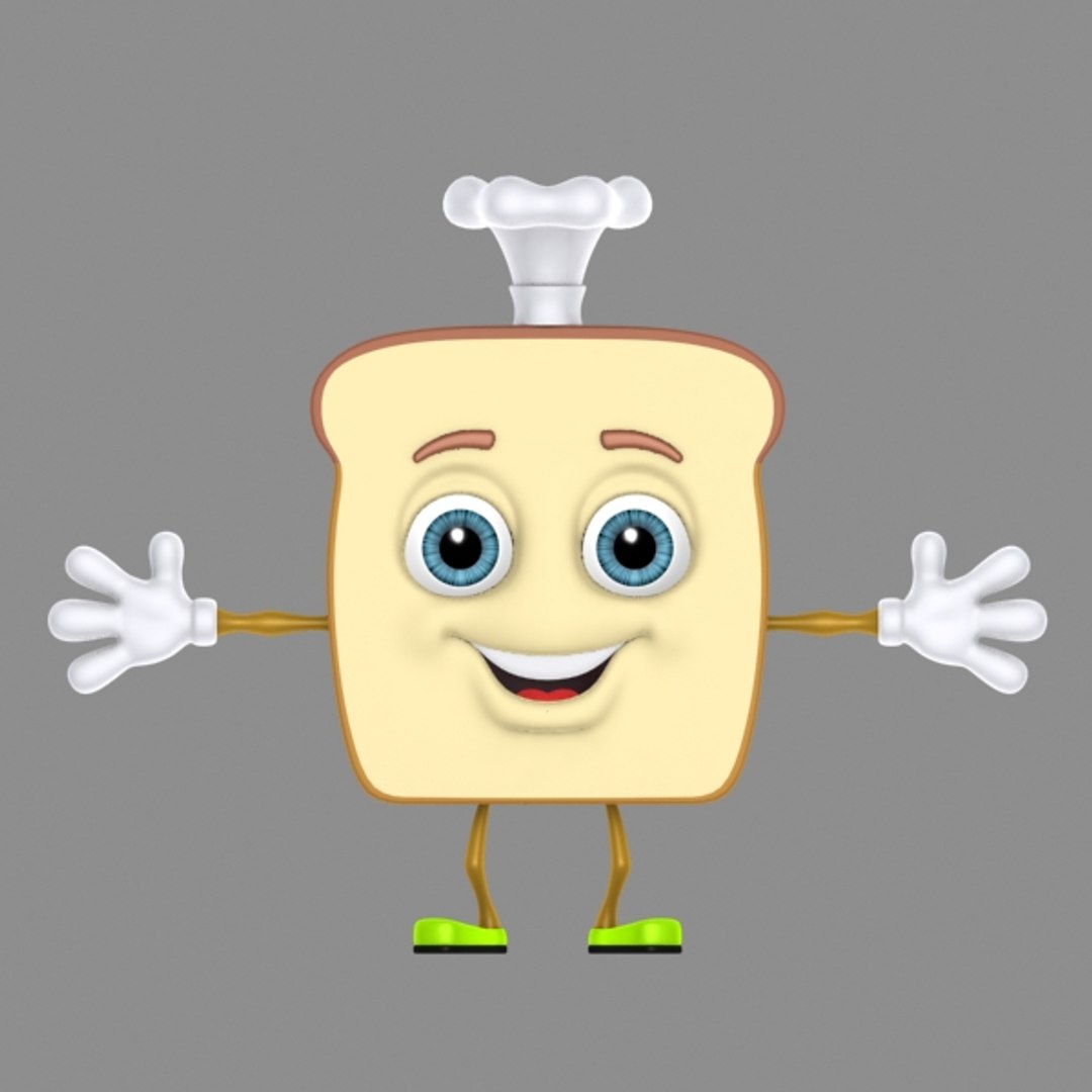3d Cartoon Bread Model