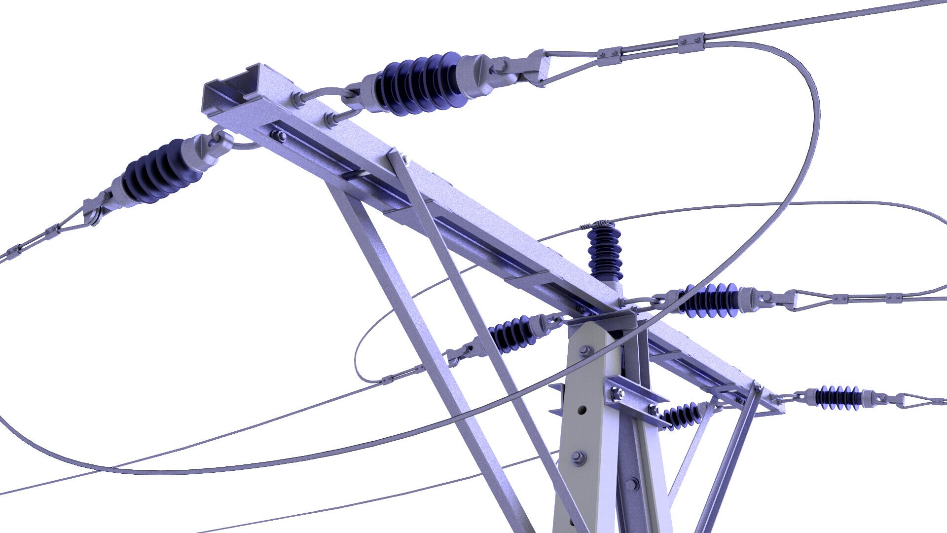 3D High Voltage Electric Utility Pole 17 - TurboSquid 1864071