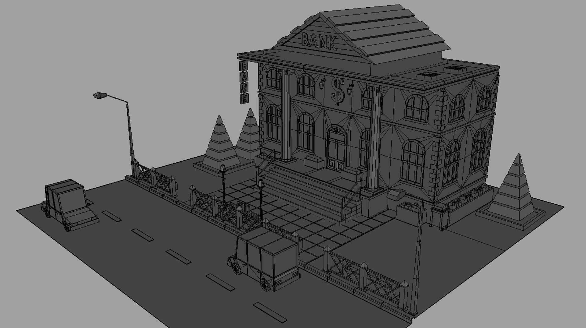 3D Building Bank - TurboSquid 1366312