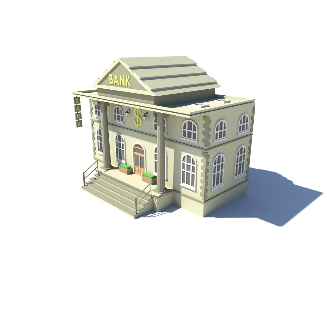 3D Building Bank - TurboSquid 1366312