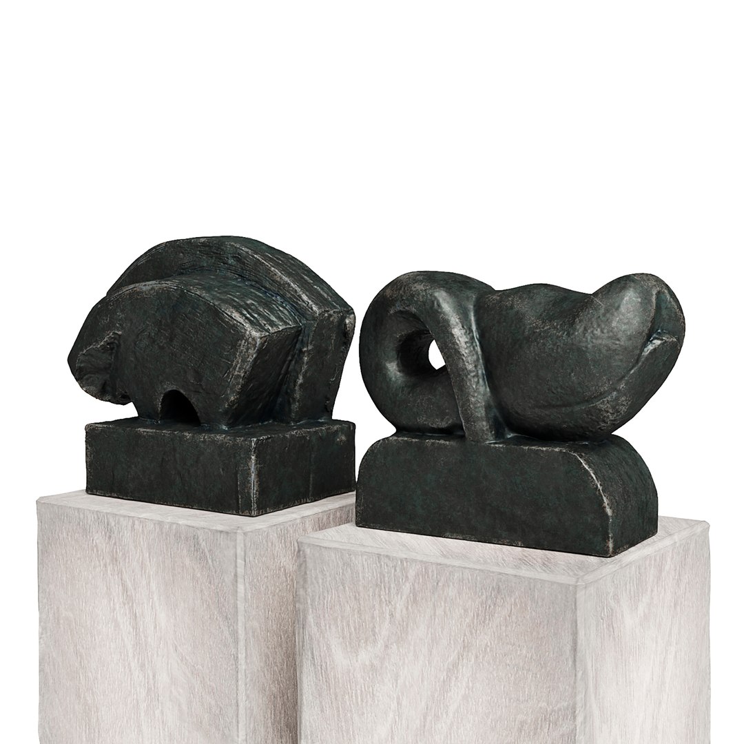 3D Modern sculptures Bull and Fish model - TurboSquid 2000740