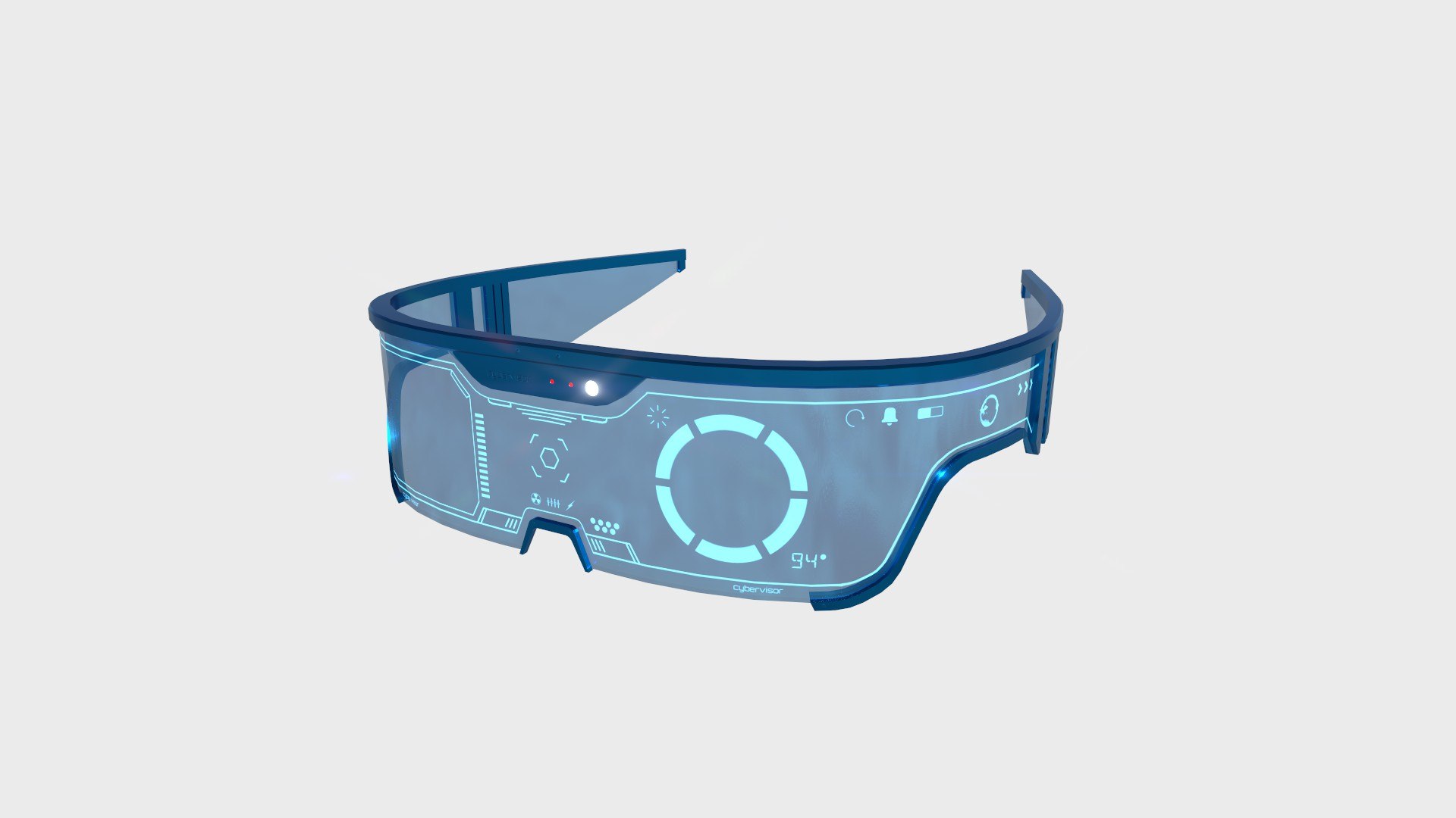 SciFi Glasses Visor 01 Blue - Character Design Fashion 3D model ...