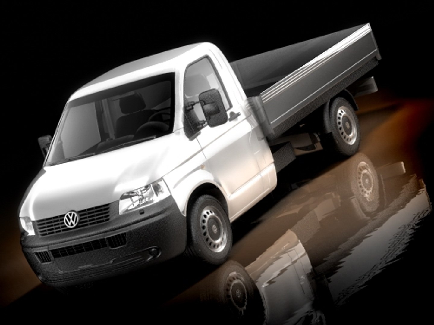 Volkswagen Transporter Pickup 3d Model