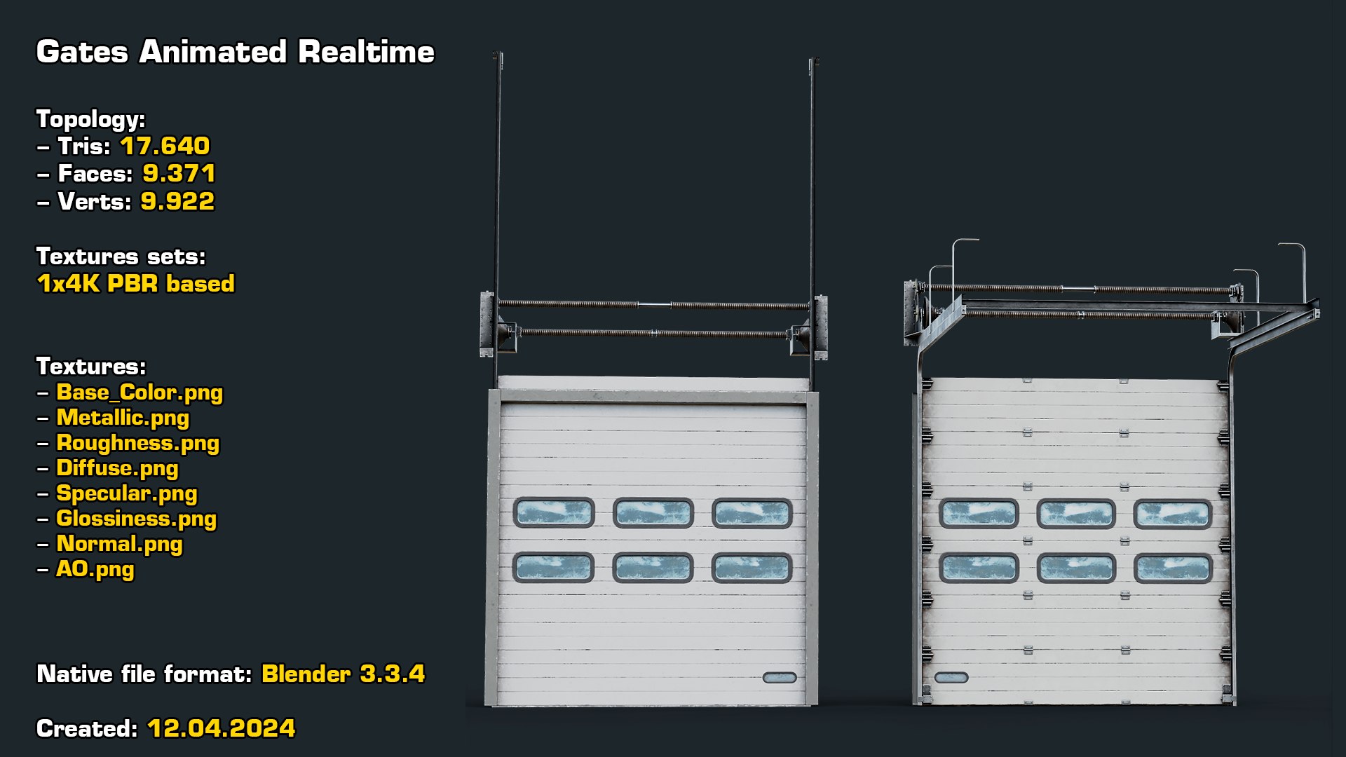 Garage Doors Animated Realtime 3D Model - TurboSquid 2215762