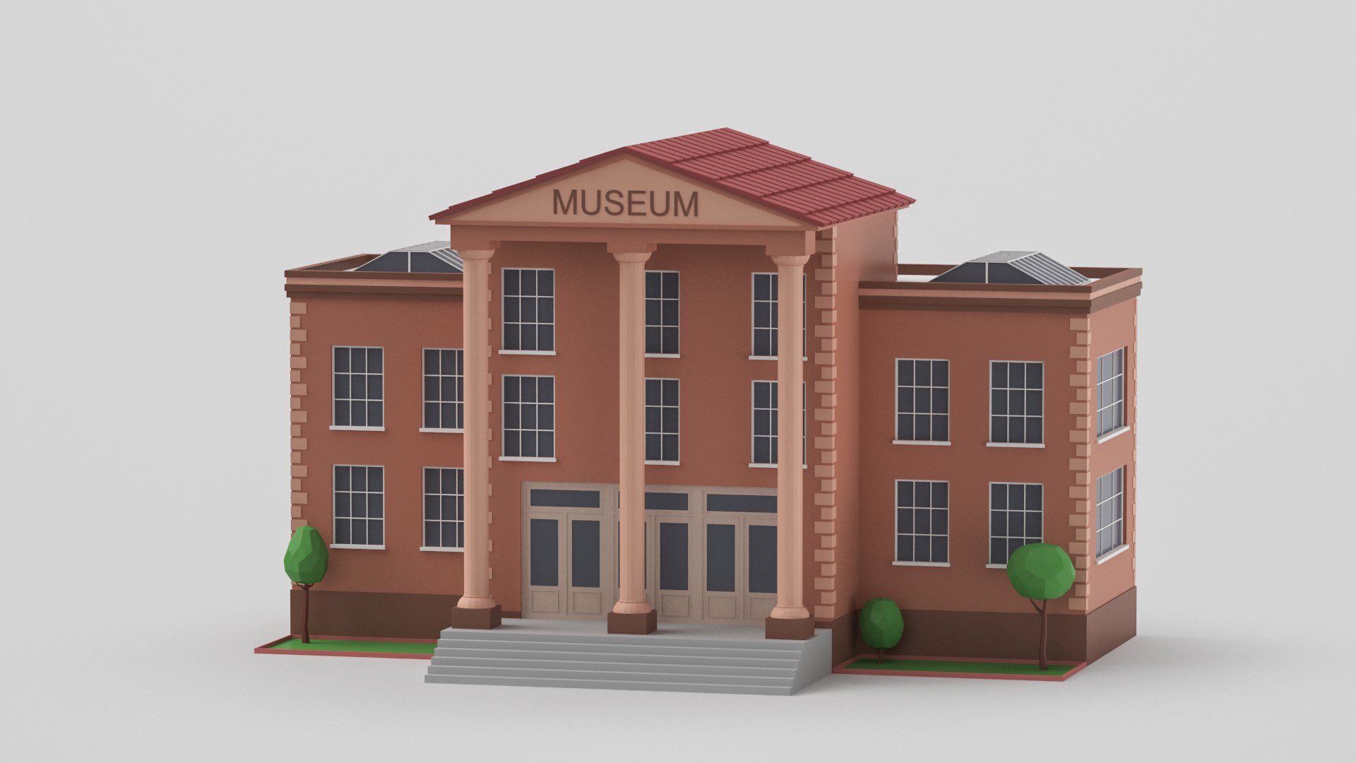 Low Poly Cartoon Museum 3D model - TurboSquid 1814384