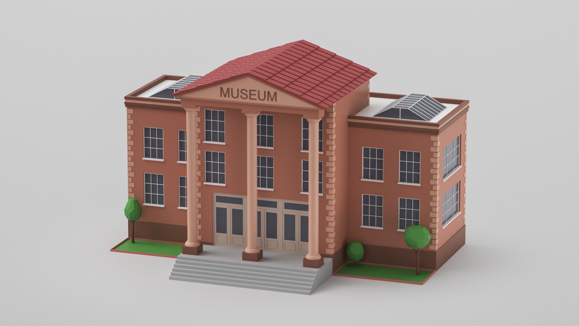 Low Poly Cartoon Museum 3D model - TurboSquid 1814384