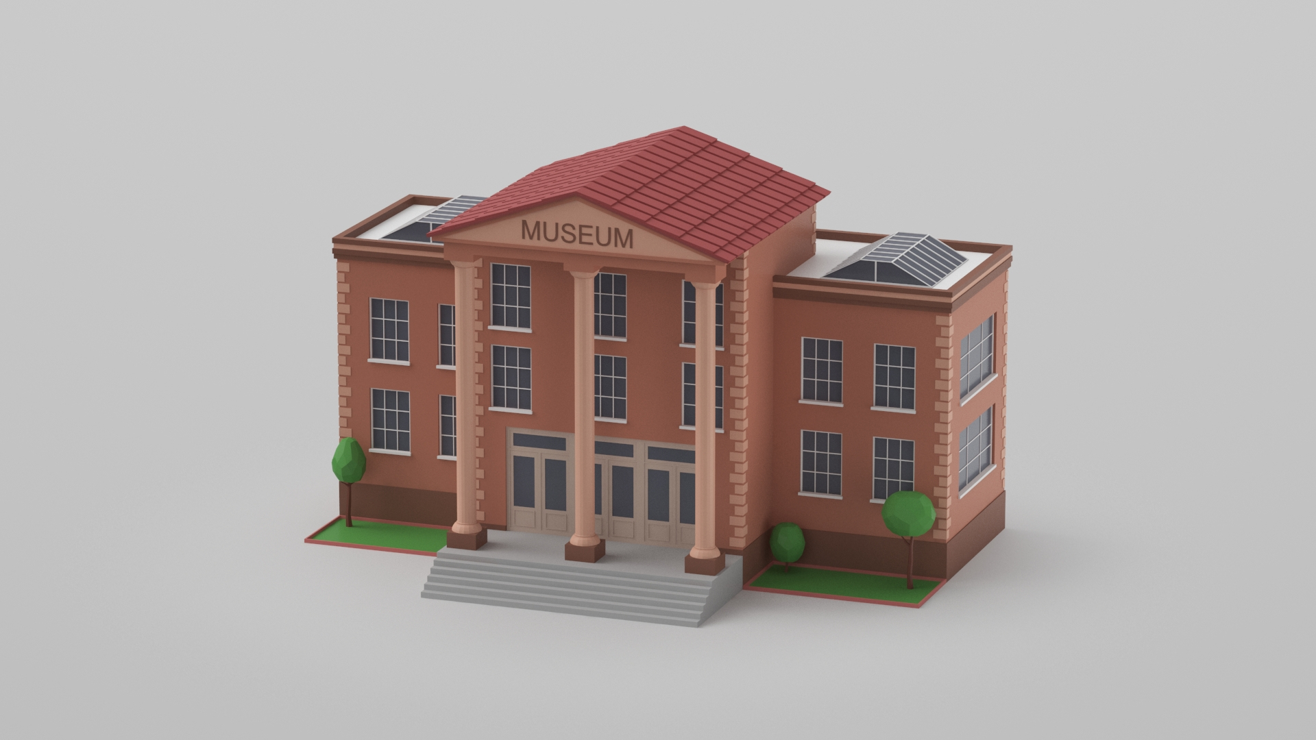 Low Poly Cartoon Museum 3D model - TurboSquid 1814384